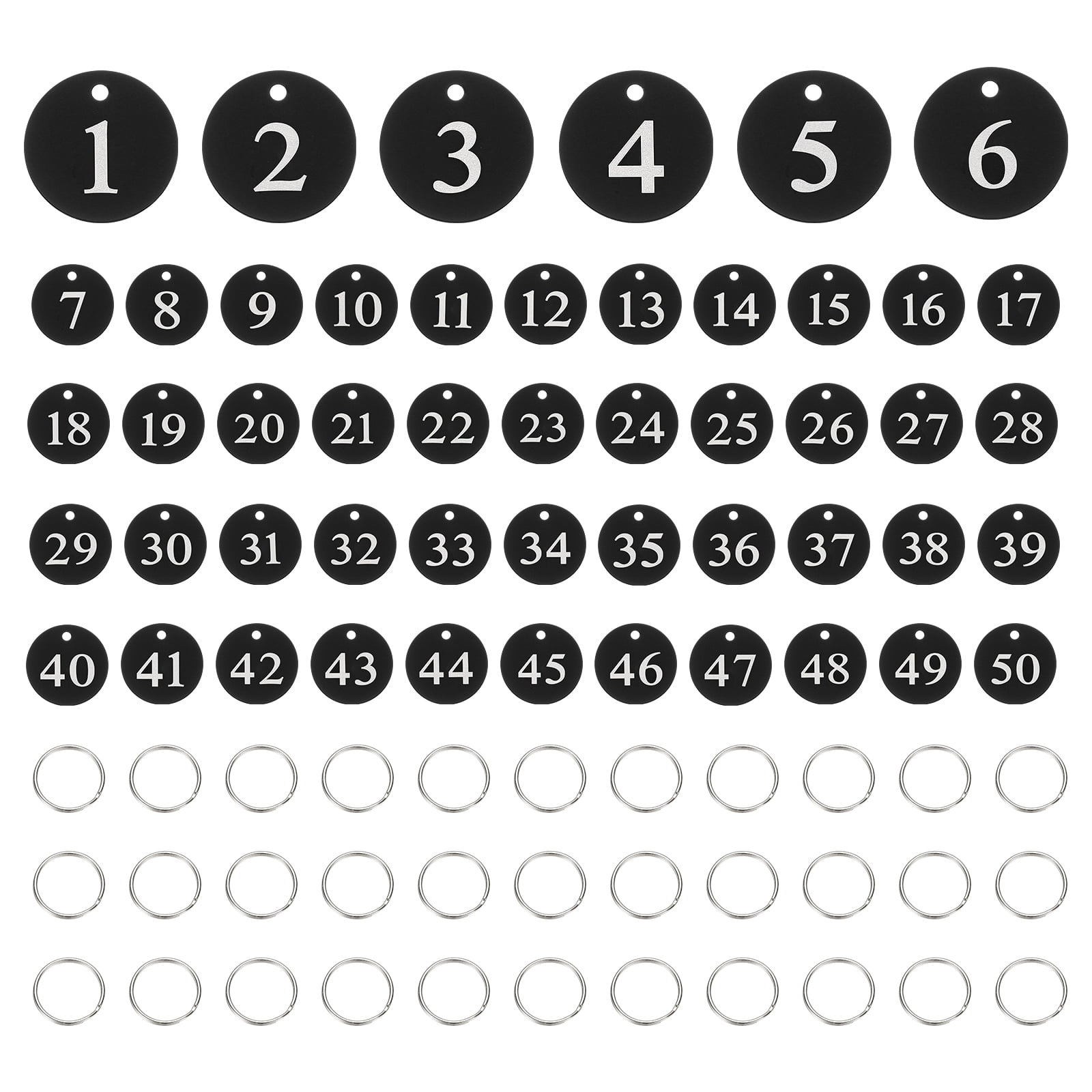 50PCS Number Tags 1-50, Number Key Tags Aluminum Numbered Tags Metal ...