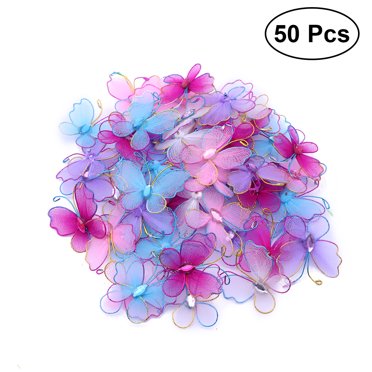 Wired 3-D Nylon Mesh Butterfly DIY Crafts Home Mural Decor 12pcs 4 ...