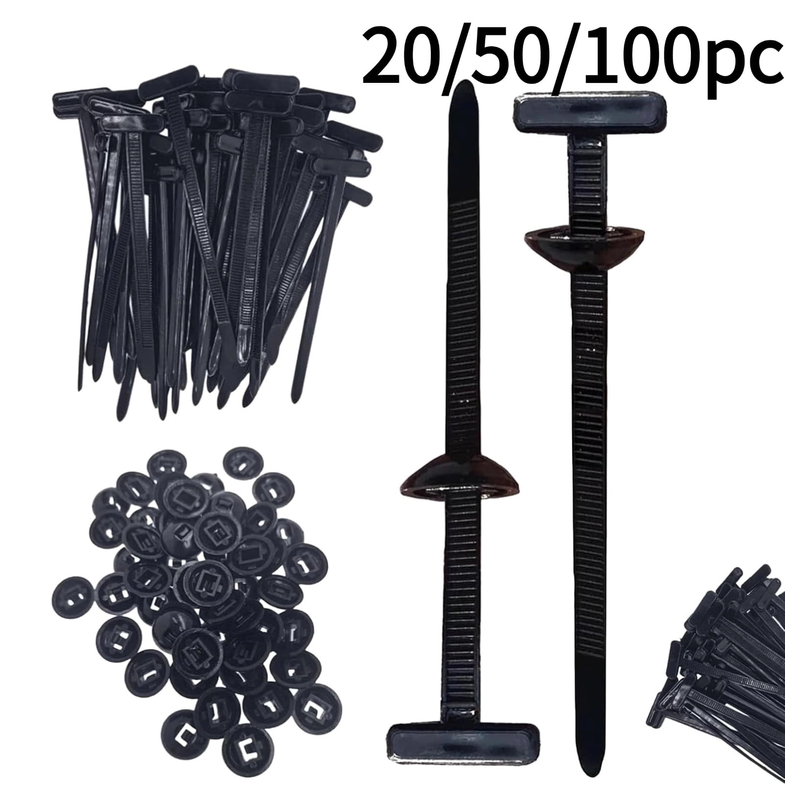 50PCS Nylon Universal Cable Tie Buckle, Heavy Duty Self-Locking Nylon Zip Ties Holder ...