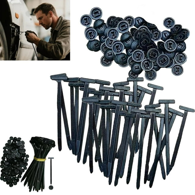 50PCS Nylon Universal Cable Tie Buckle, Heavy Duty Self-Locking Nylon Zip Ties Holder, UV ...