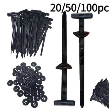 100Pcs Nylon Universal Cable Tie Buckle, Heavy Duty Self-Locking Nylon Zip Ties Holder ...