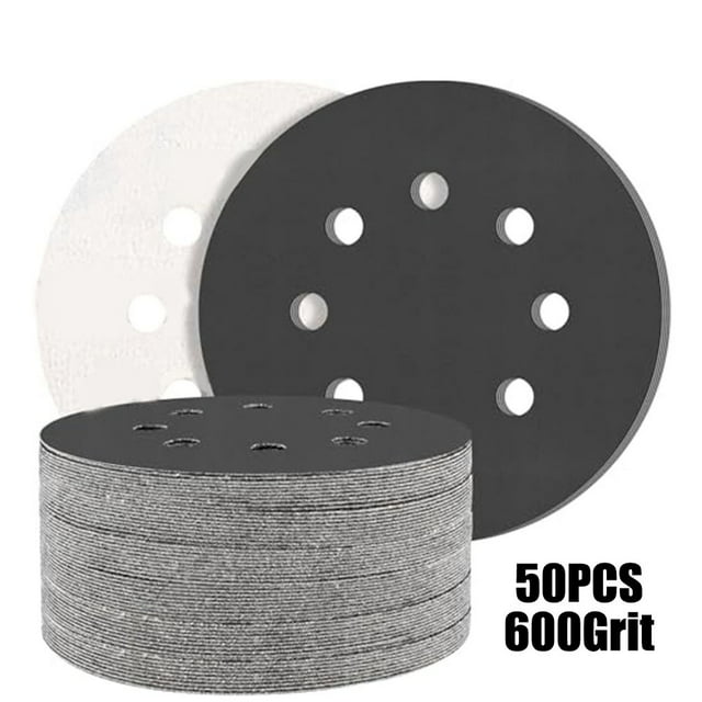 50PCS Orbital Sander Discs,125mm Silicon Carbide Dry Wet 600 Grit ...