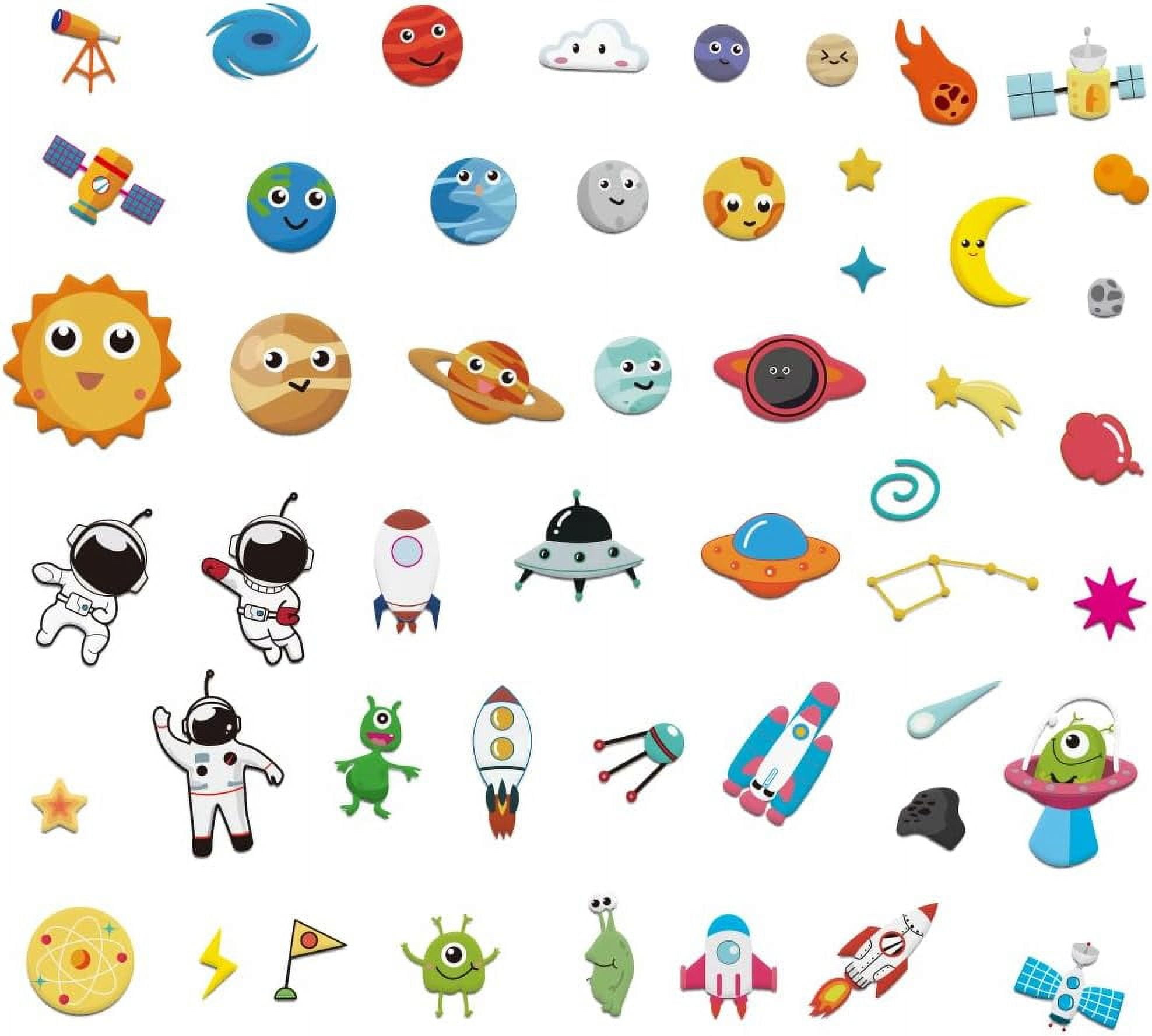 50PCS Outer Space Felt Board Pieces Universe Planets Astronaut Alien Teaching Felt Pieces for ...