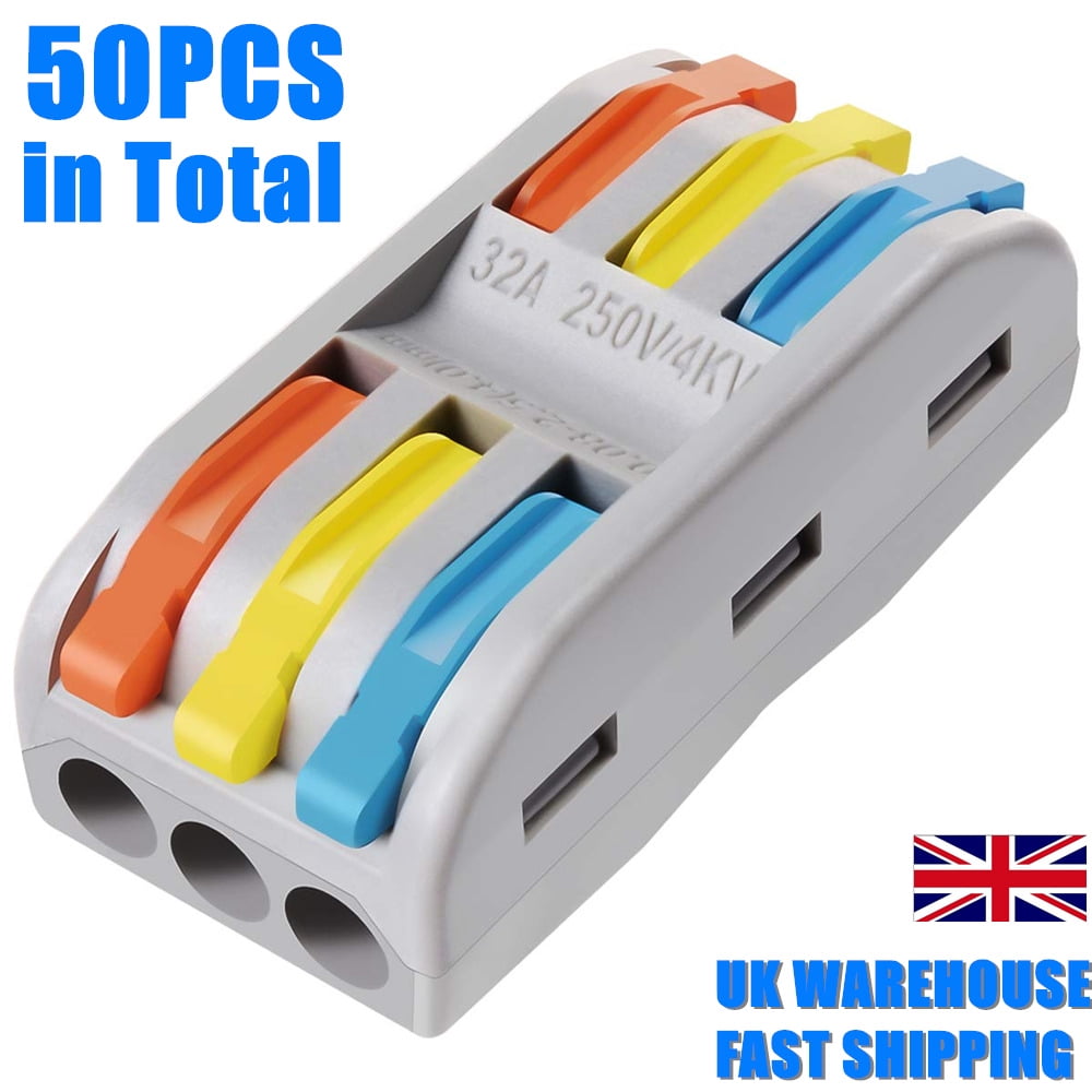 50PCS PCT-2-3 /SPL-3 Line Electrical Connectors Wire Clamp Cable ...