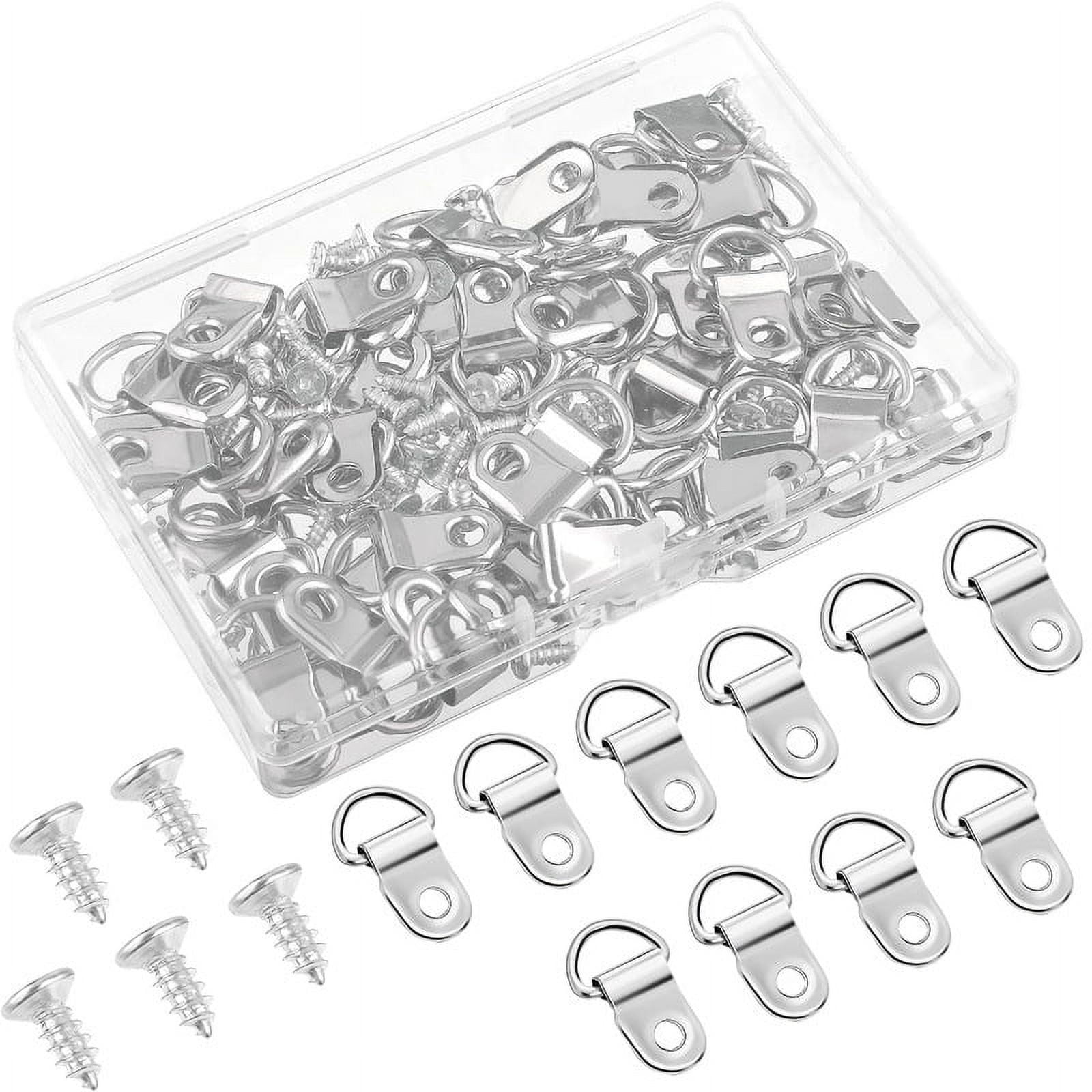 50PCS Picture Hangers Kit with Screws Heavy Duty D Rings Picture ...