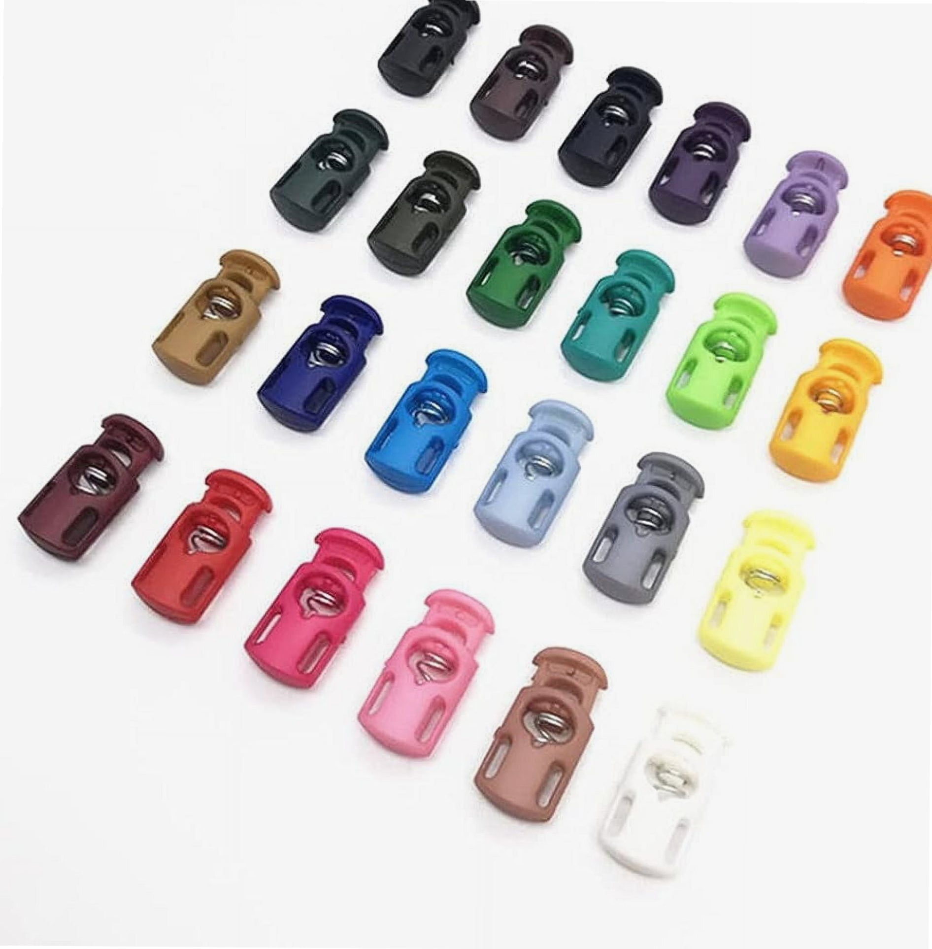 50PCS Plastic Cord Locks End Spring Stopper Fastener Toggles for ...