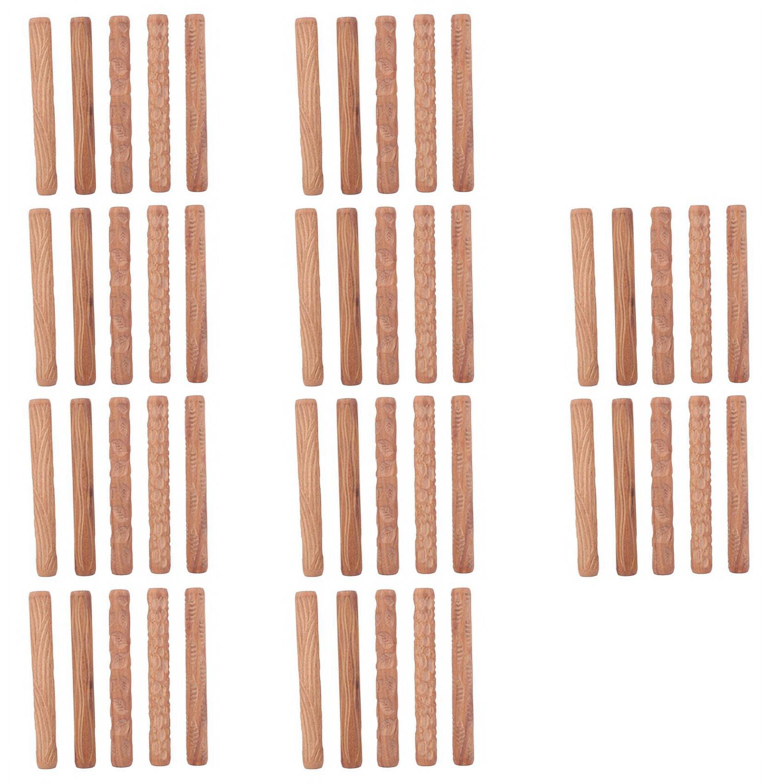 50PCS Pottery Tools Wood Hand Rollers for Clay Clay Stamp Clay Pattern ...