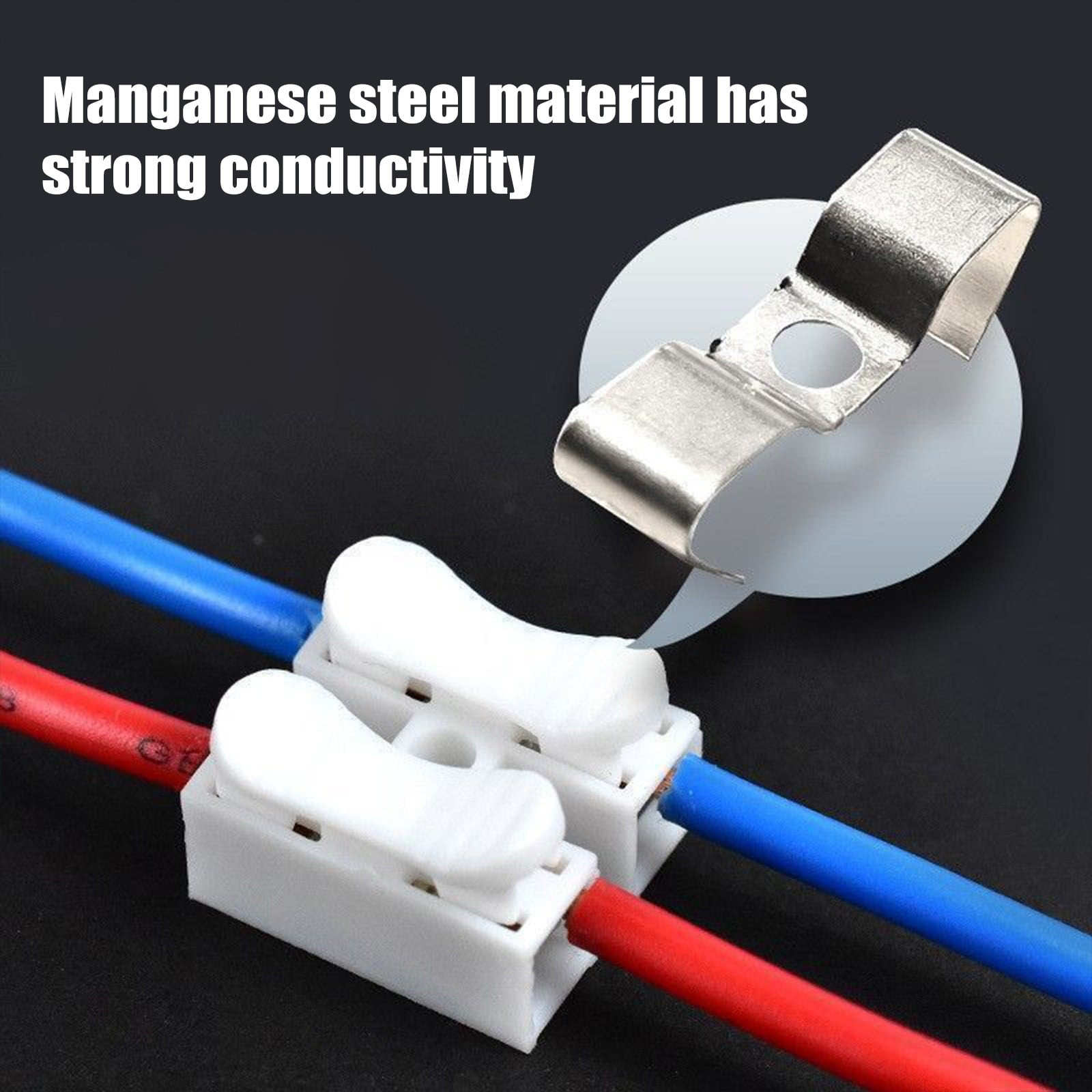 50PCS Push Quick Wire Cable Connector,10A 220V 2 Pin Spring Wire ...