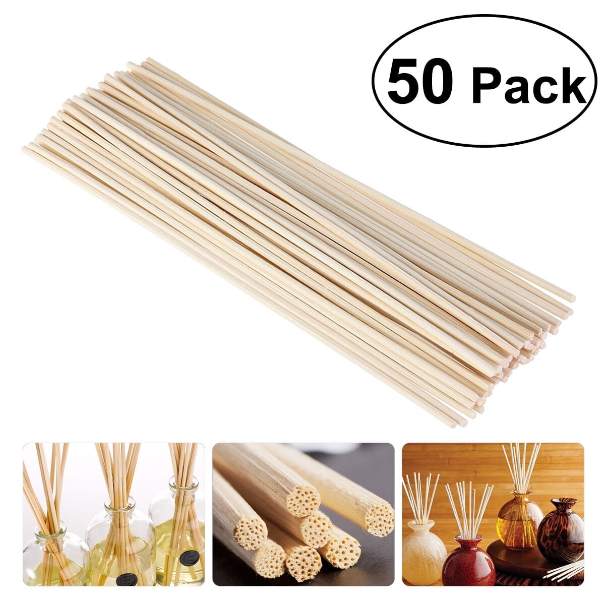 50PCS Reed Diffuser Sticks, 10 Inch Natural Rattan Wood Sticks ...