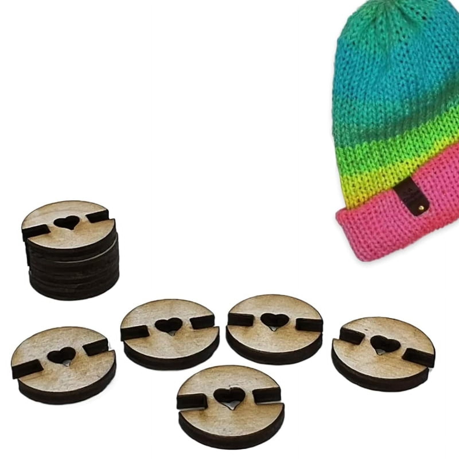 50PCS Removable Wooden Pom Poms Buttons, Faux Fur Pom Poms Keepers on ...
