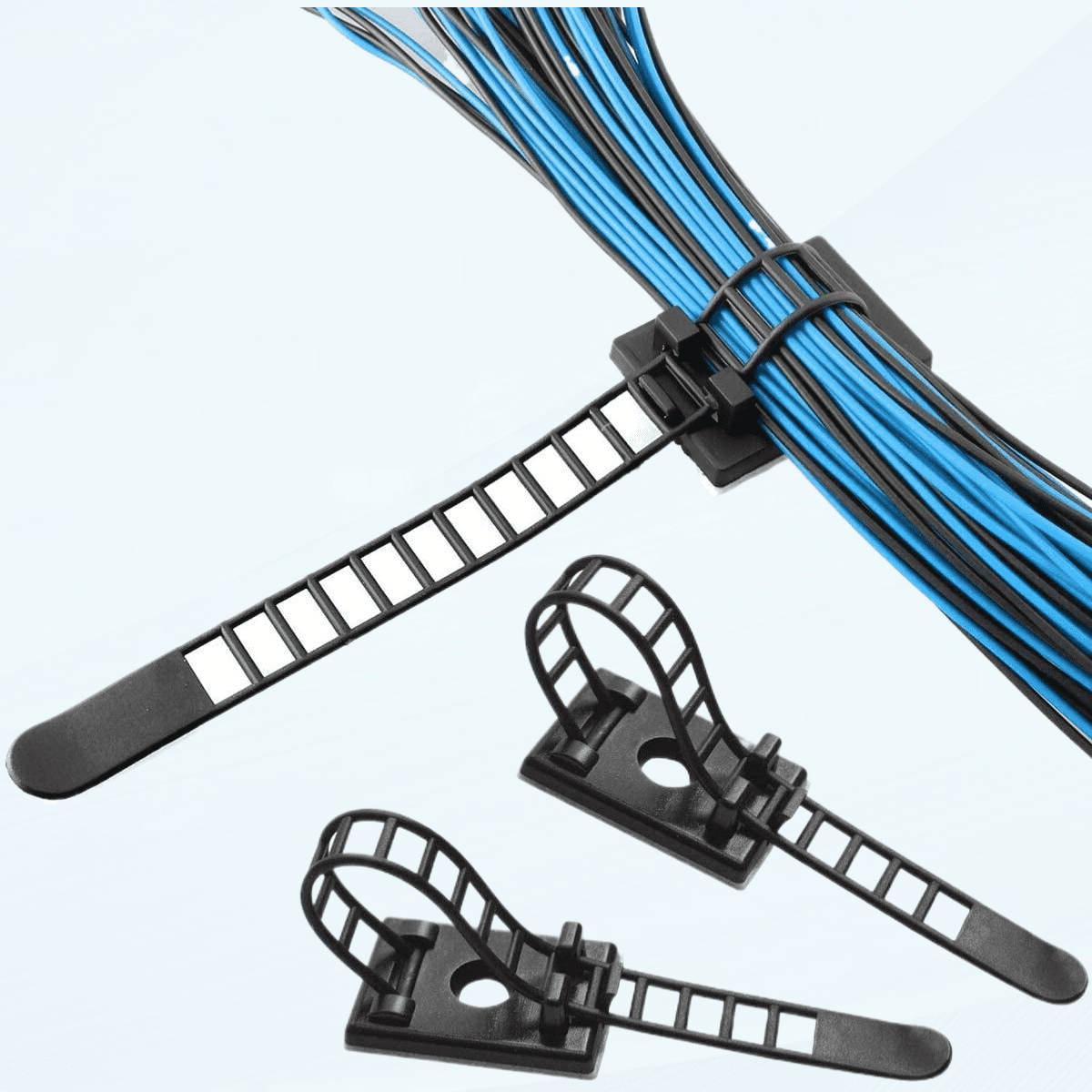 50PCS Reusable Cable Clips, Adjustable Self-Adhesive Ties Cable, Nylon ...