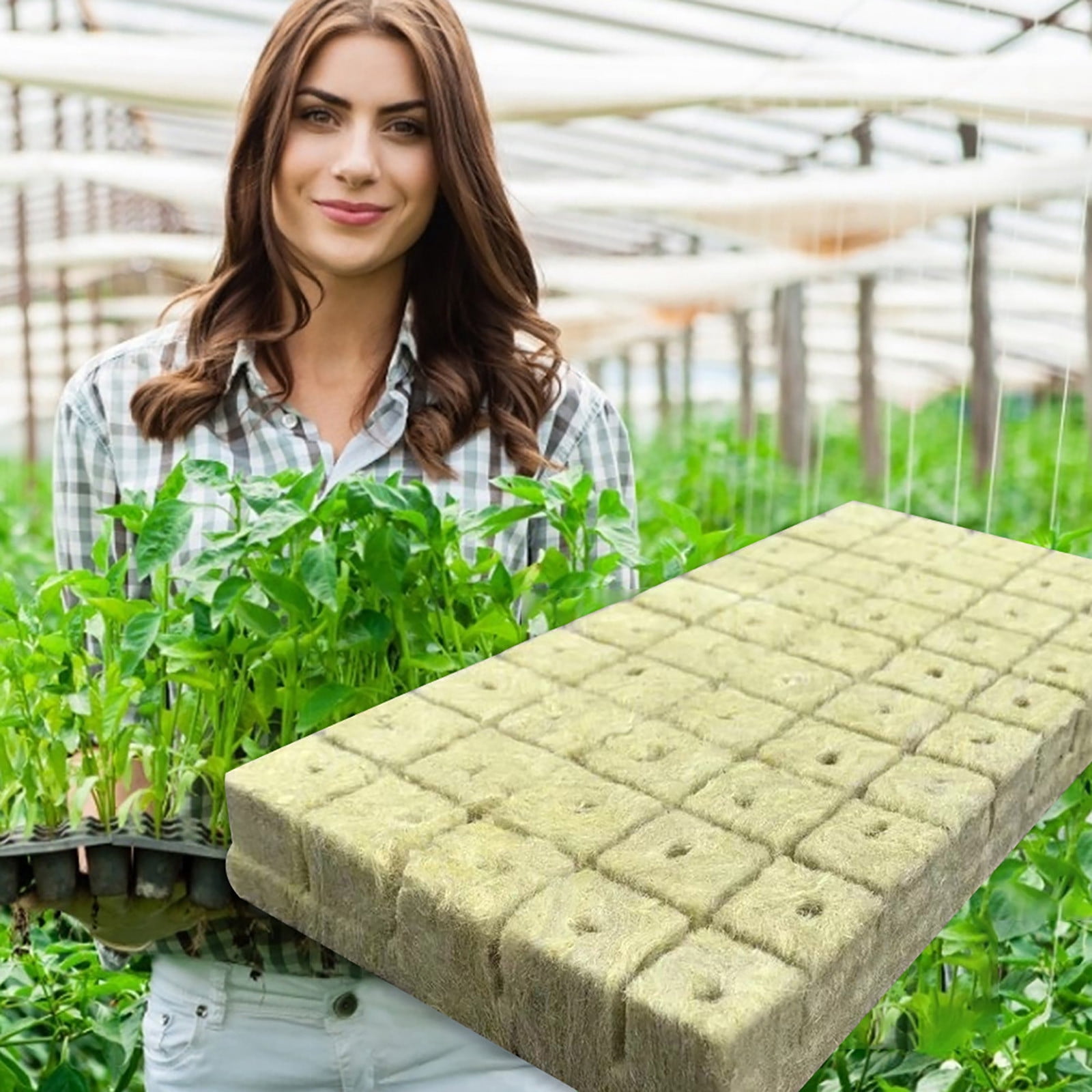 50PCS Rockwool Cubes Garden Rock Wool Stonewool Grow Cubes Starter ...