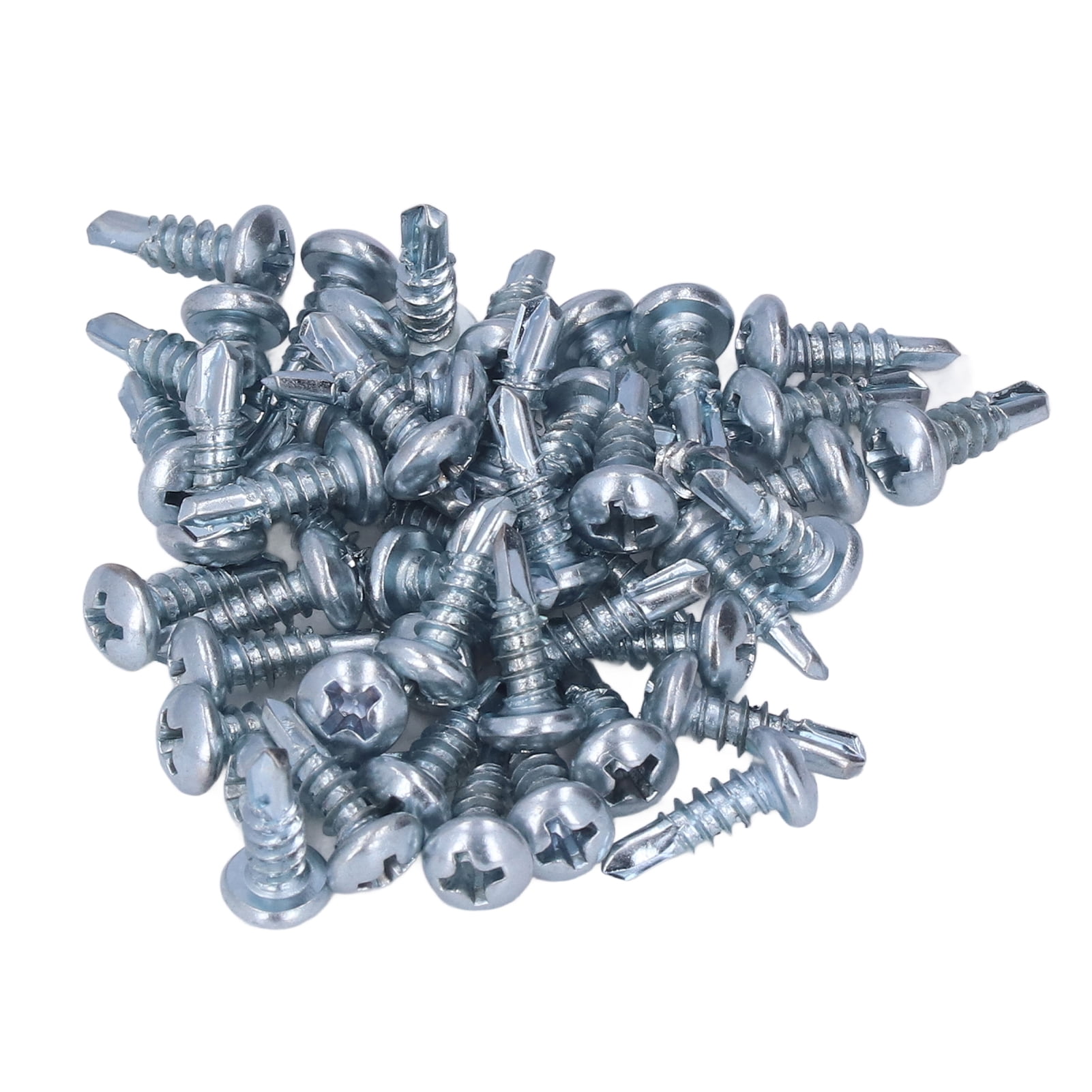 50PCS Round Head Drill Screw Set Carbon Steel Galvanized Self Drilling ...