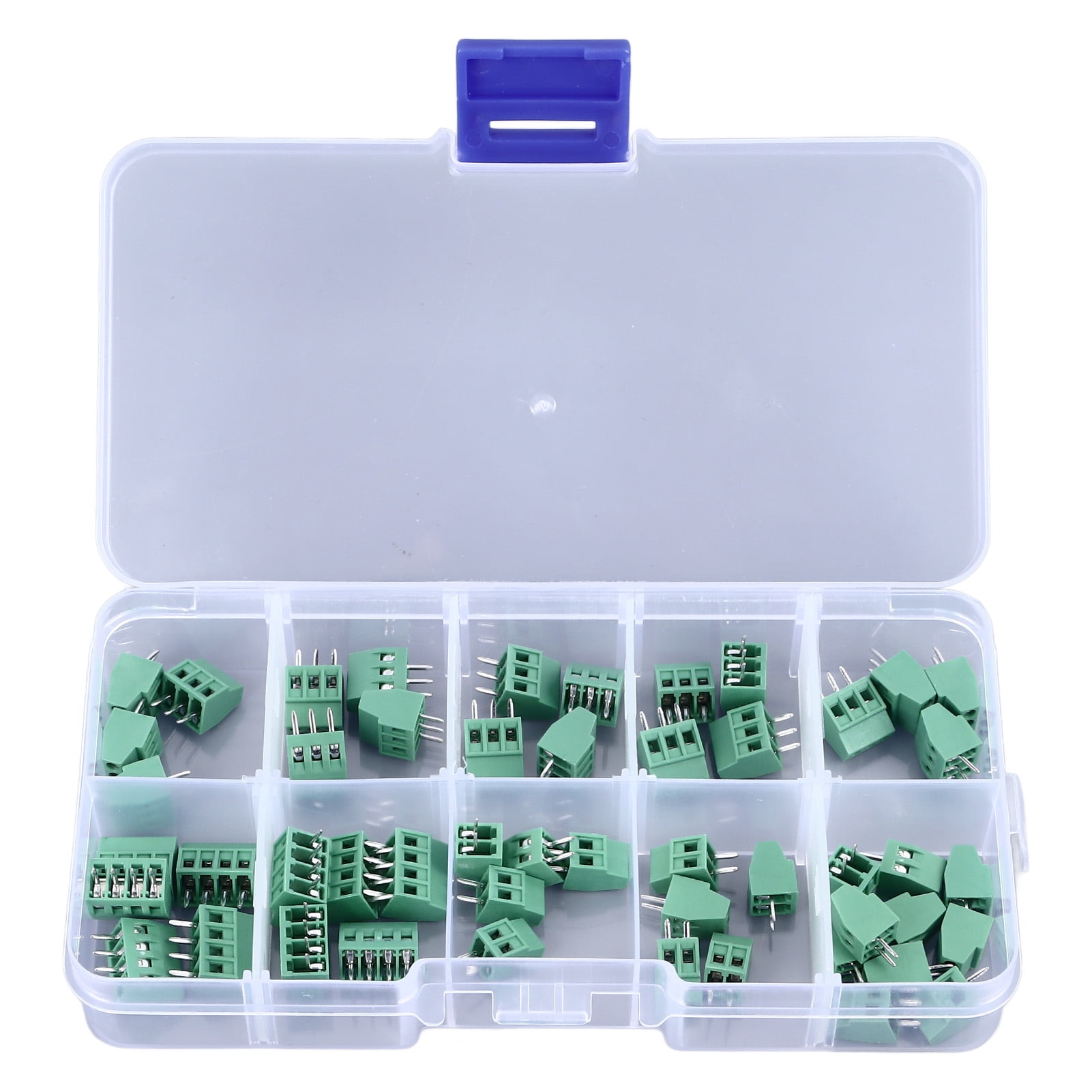 50PCS Screw Terminal Connector 2.54mm Pitch 2P 3P 4P PCB Mount Terminal ...