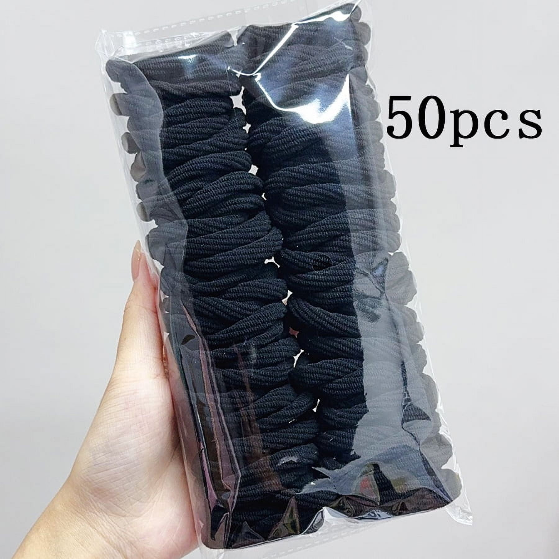 50PCS/Set Colorful Seamless Elastic Hair Bands For Women Girls Pongtail ...
