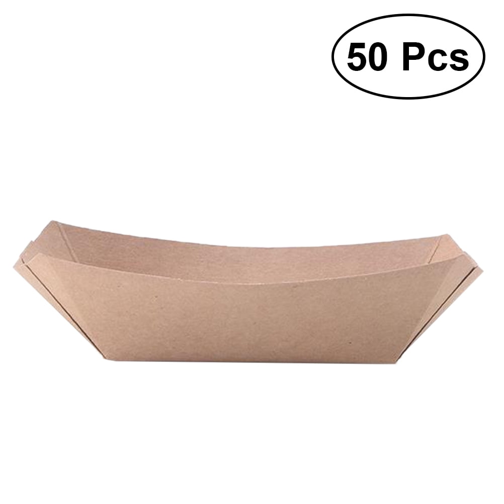 50PCS Take Out Containers Easy Fold Box Kraft Paper Box Lunch Salad ...
