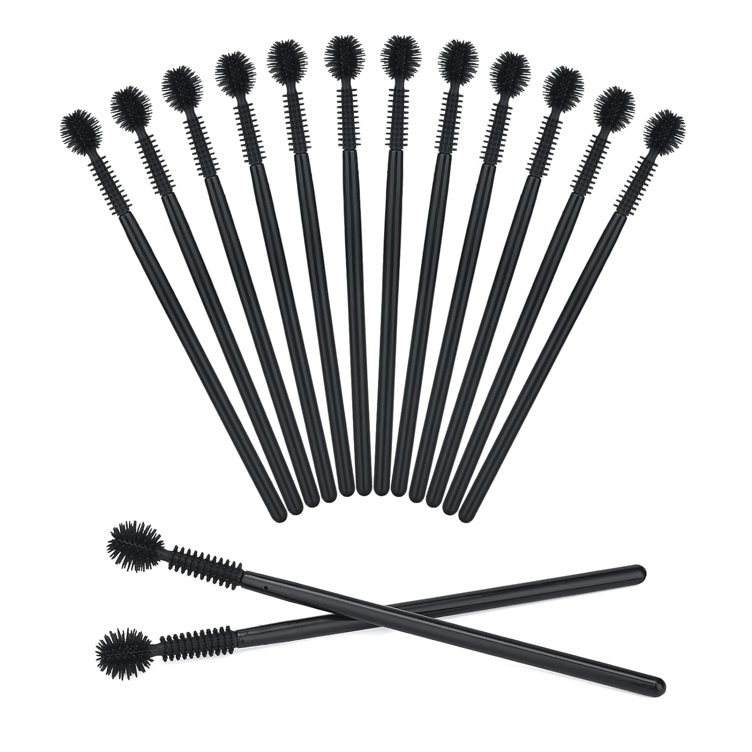 50PCS Silicone Eyelash Brushes, Black Disposable Mascara Wands ...