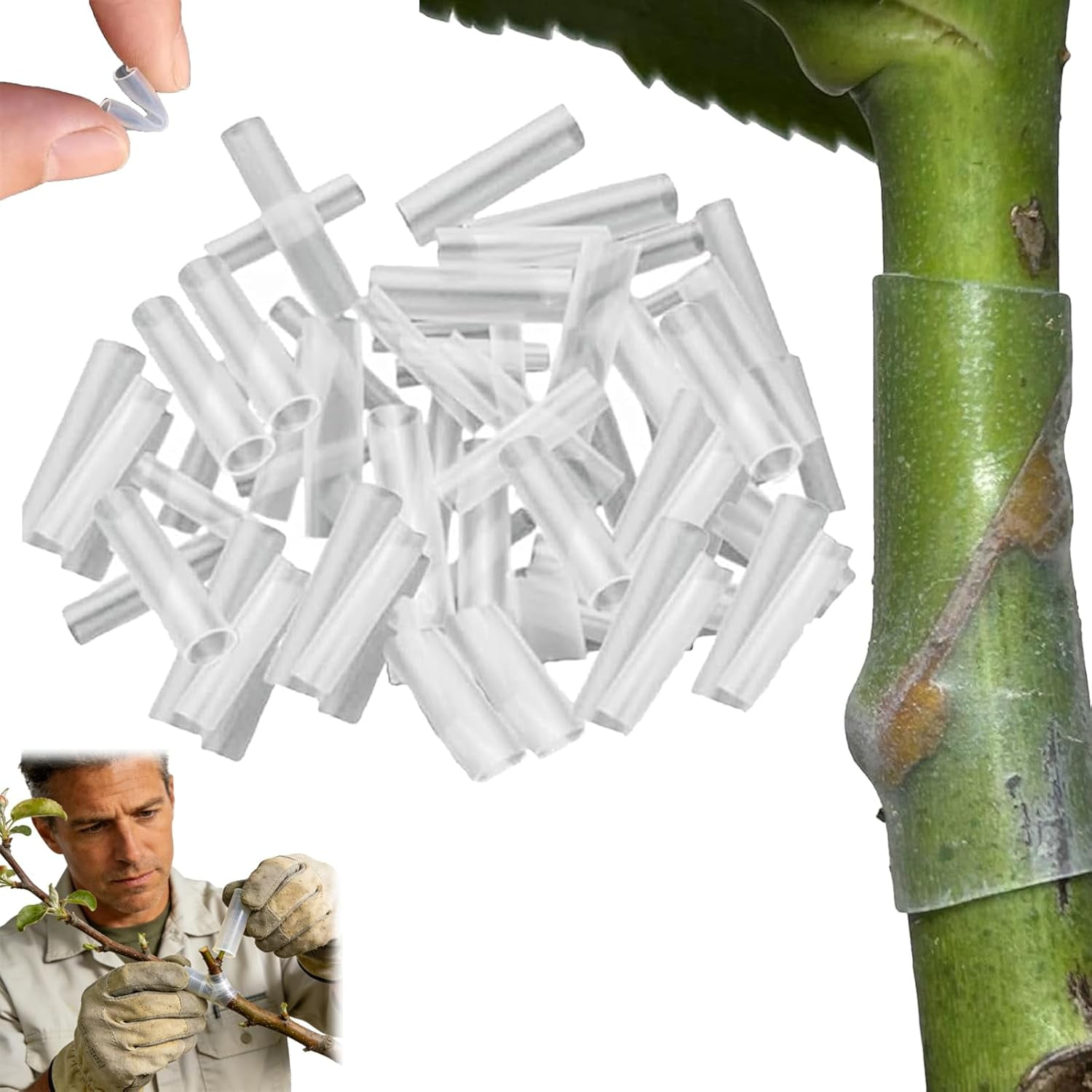 50PCS Silicone Grafting Sleeves for Fruit Trees,3-7.5mm Flexible ...