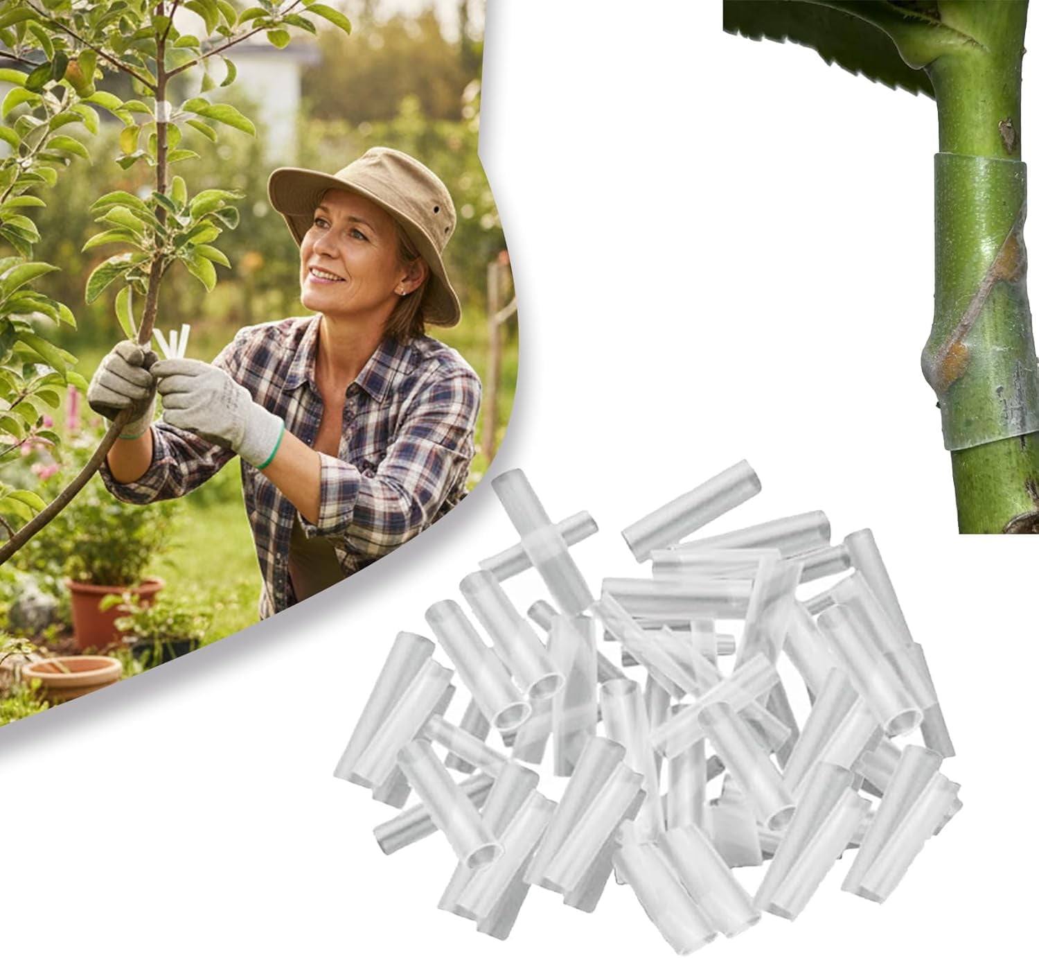 50PCS Silicone Grafting Sleeves for Fruit Trees, Flexible Silicone ...