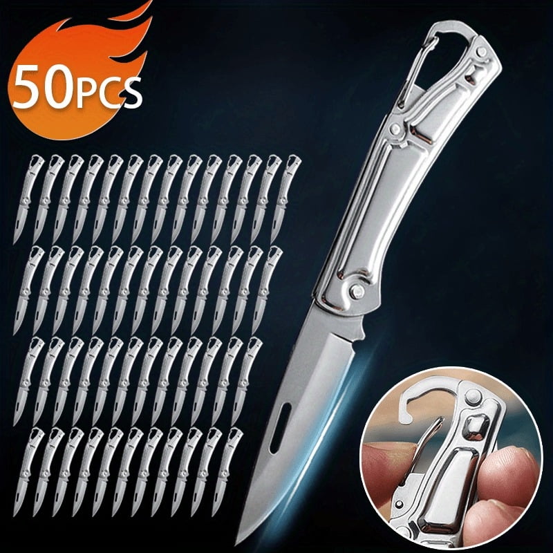 50PCS Stainless Steel Folding Pocket Knives - Multi-Function Utility ...
