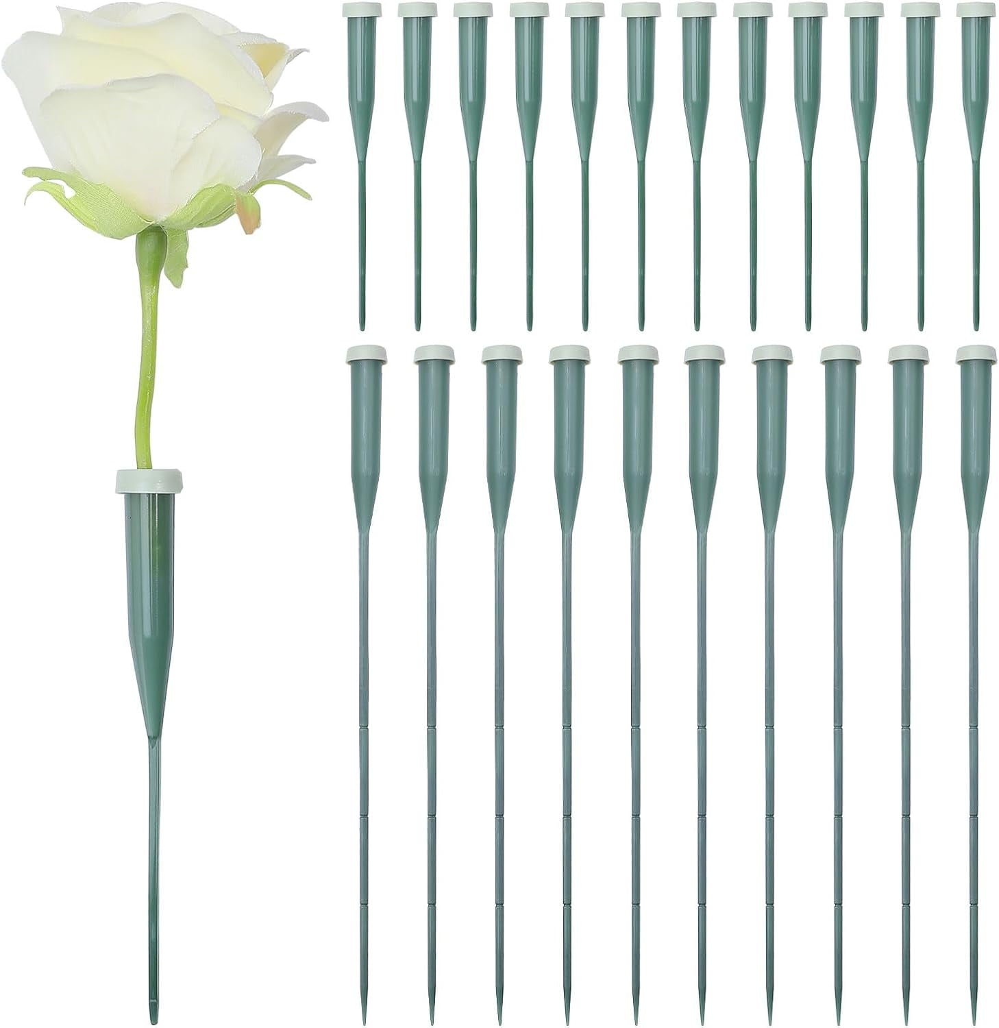 50PCS Stem Water Tubes for Flowers with Caps Floral Water Tubes Green ...