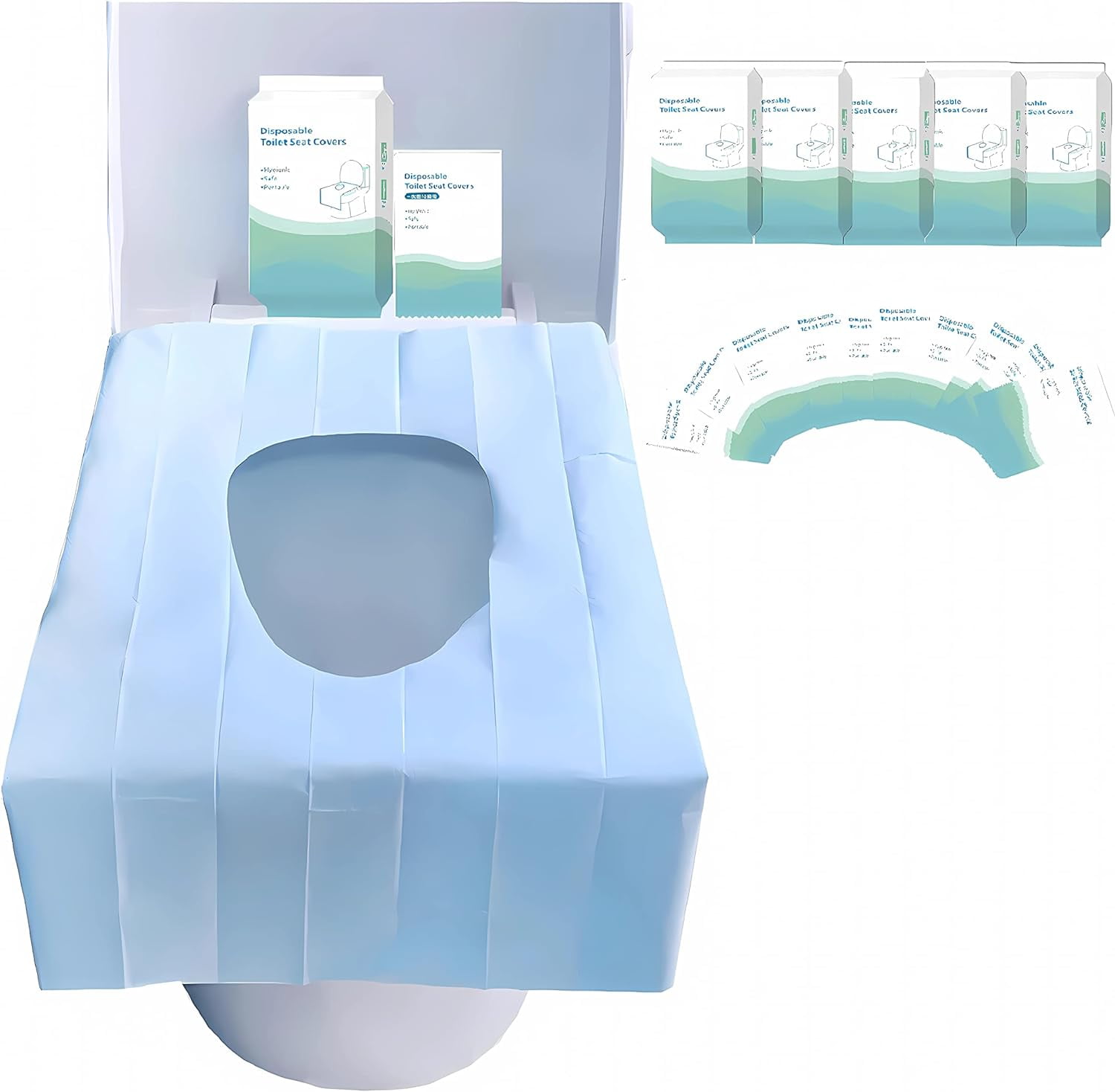 50PCS Toilet Seat Covers Disposable, Portable Toilet Seat Cover ...