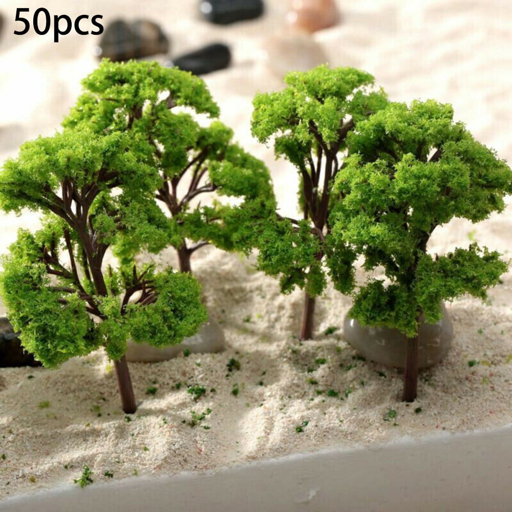 50PCS Trees Model Garden Train Railway Architectural Scenery Layout ...