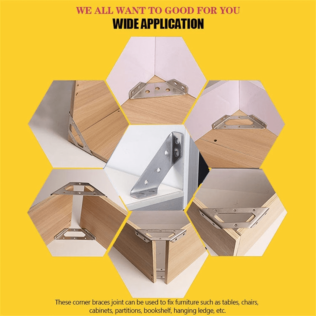 50PCS Universal Furniture Corner Connector, Angle Fasten Connector ...