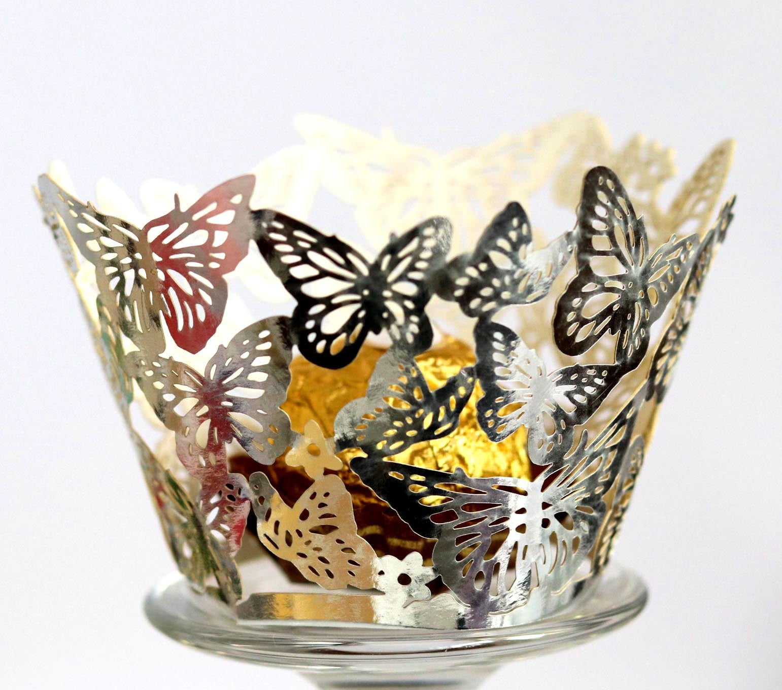 50PCS Wedding Baking Cake Paper Border Butterfly Laser Hollow Cake Box ...