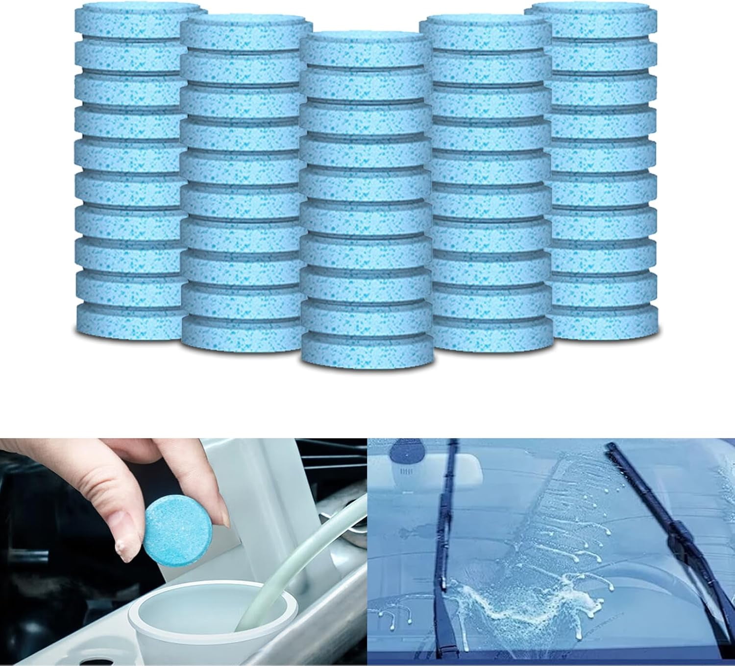 50PCS Windshield Washer Wiper Fluid Tablets, Windshield Washer Tablets ...