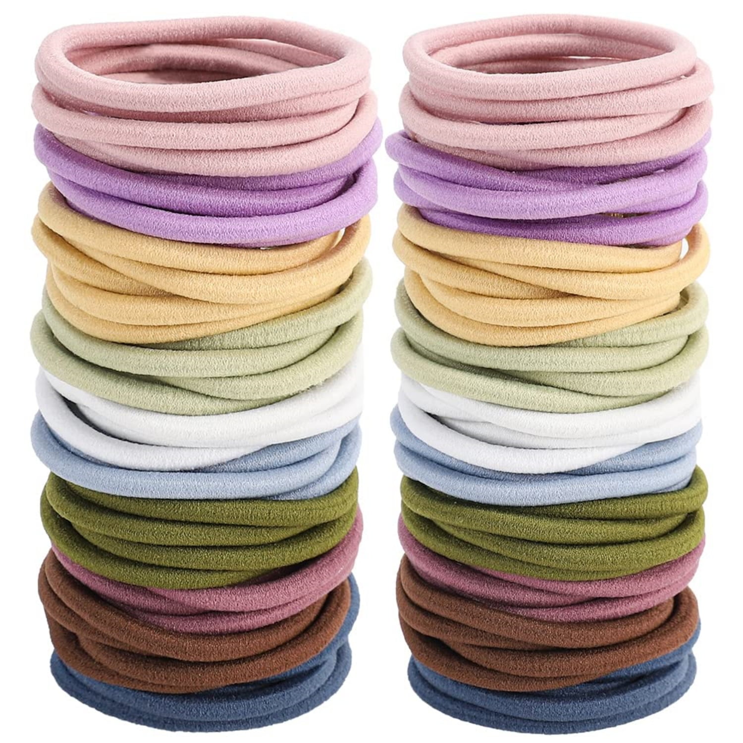 50PCS Womens Elastics Hair Tie, 4mm Colorful Ponytail Holders Hair ...