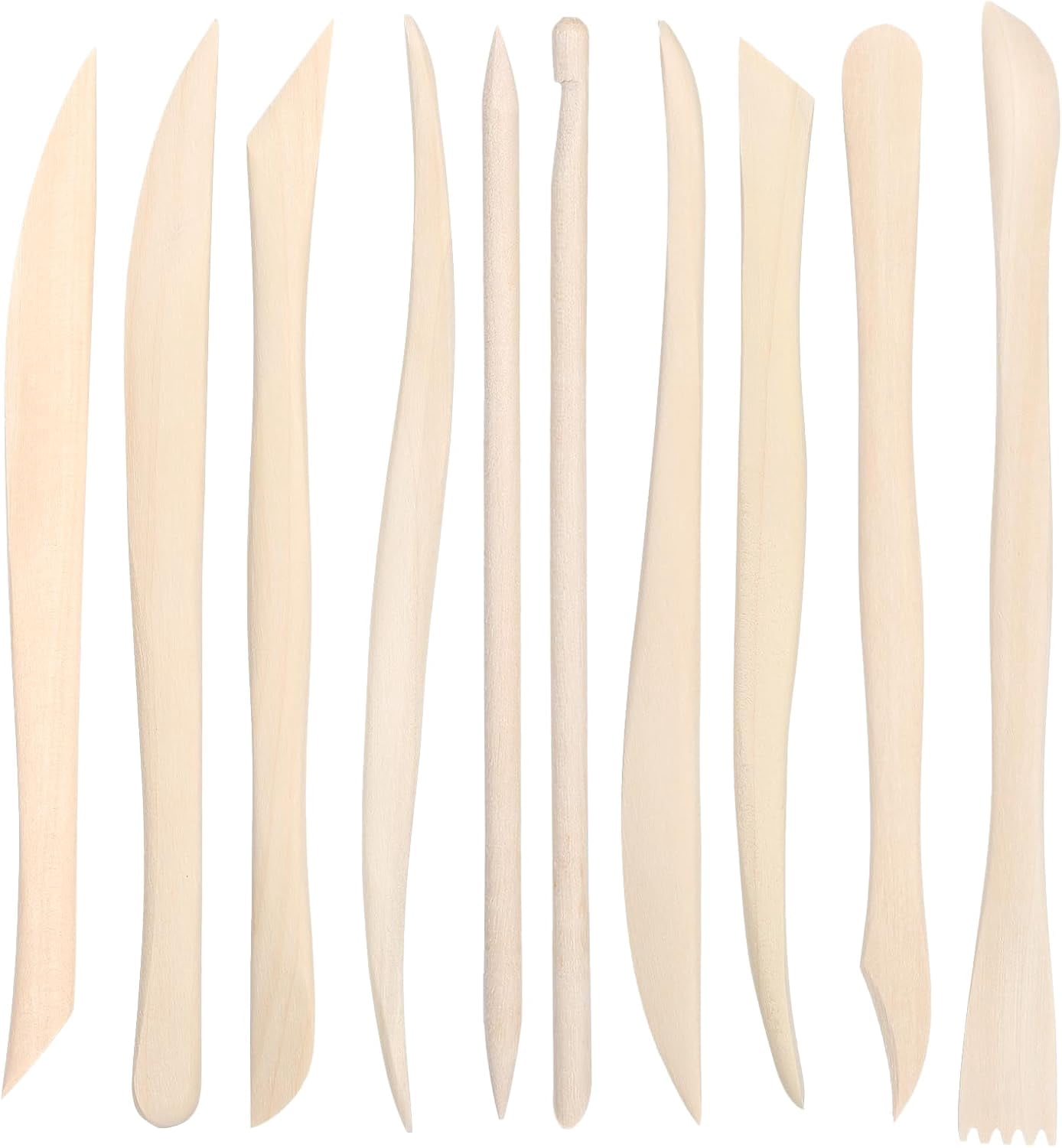 50PCS Wooden Clay Sculpting Tools 6.2'' Smooth Double Ended Clay ...