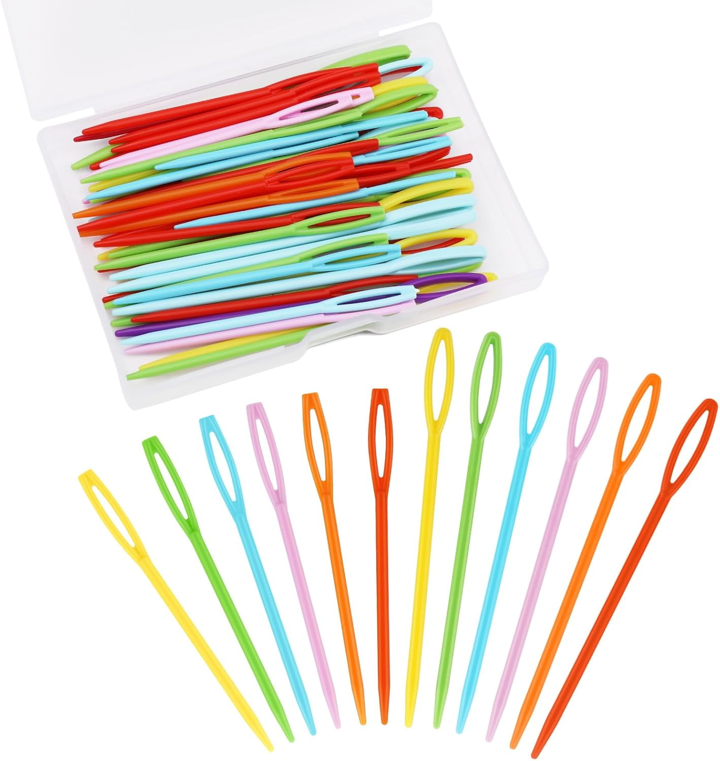 50PCS Yarn Needles Set Assorted Plastic Big Eye Sewing Needles 2.76in ...