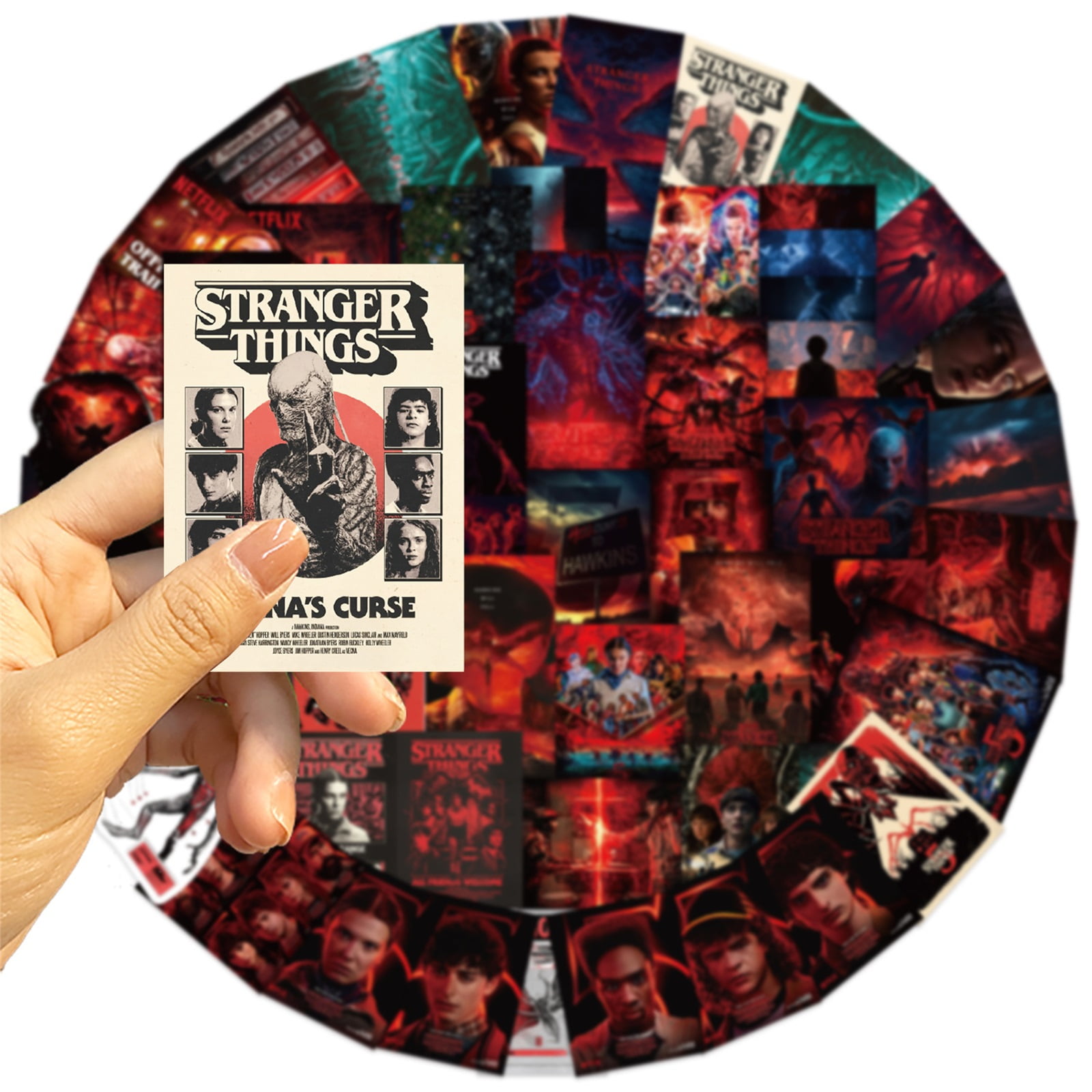 50PCs Cool 𝑺𝒕𝒓𝒂𝒏𝒈𝒆𝒓 𝑻𝒉𝒊𝒏𝒈𝒔 Themed Sticker, Cartoon Anime Style ...