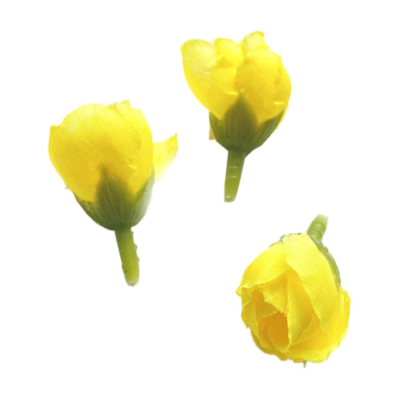 50PCs Decorative Artificial Flowers Mini Rose Flower Buds, Small Silk ...