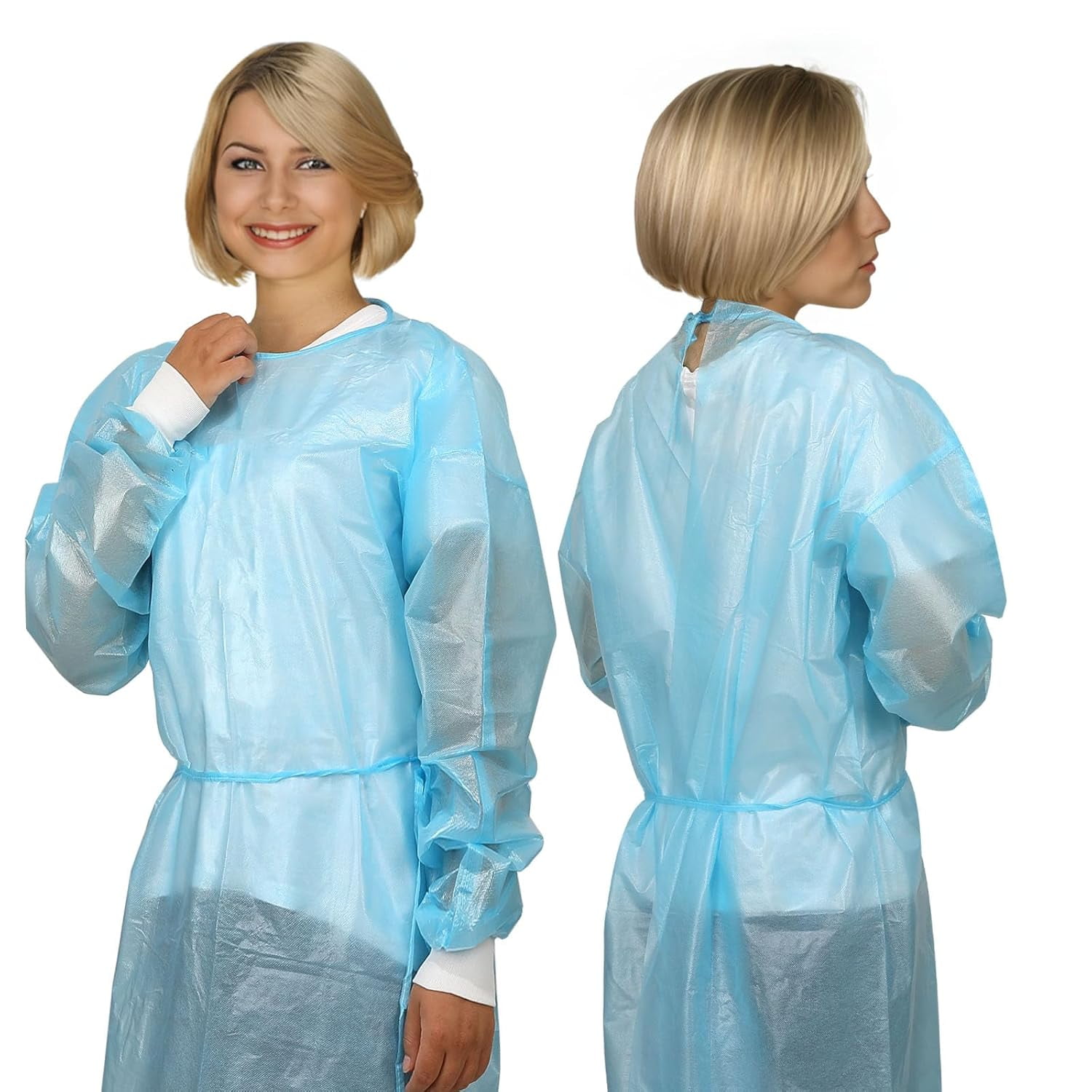 50PCs Dental Grade Disposable PP+PE Isolation Gown AAMI by VASTMED ...