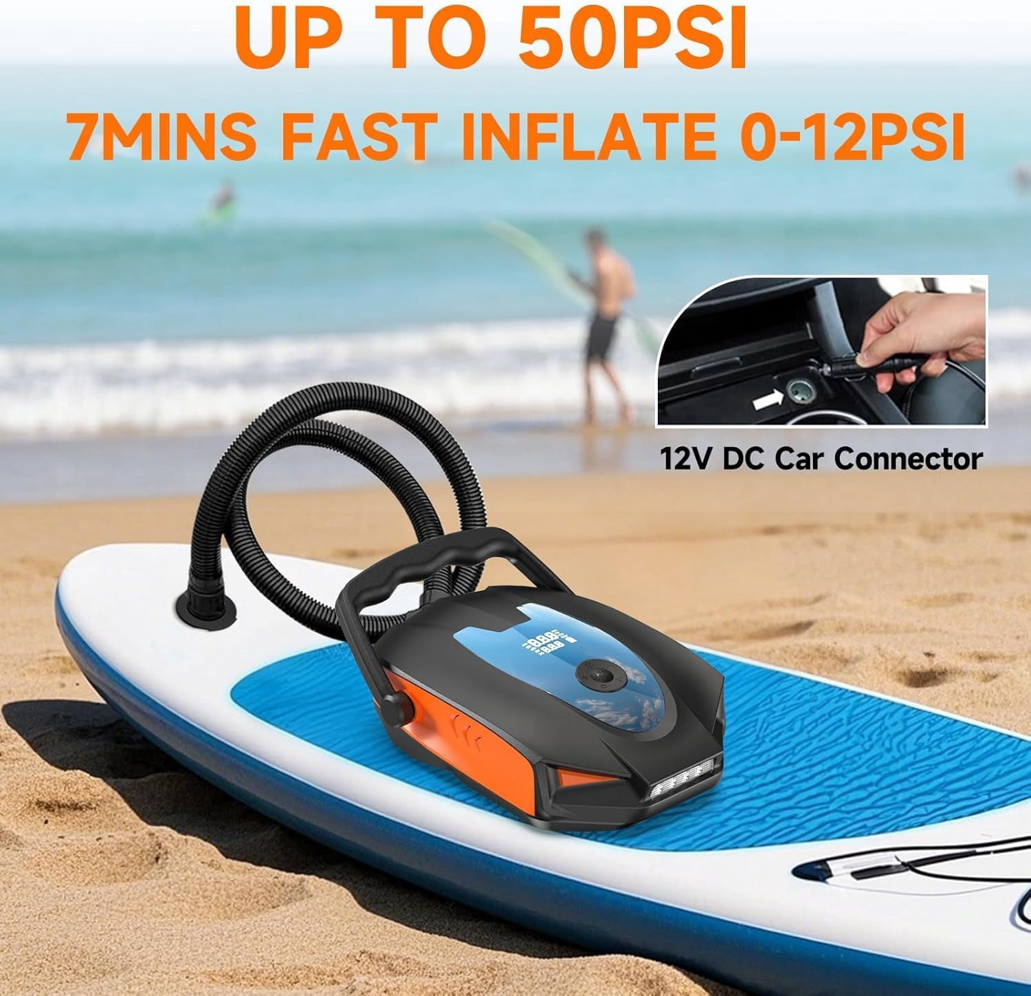 50PSI Paddle Board Pump, Electric High Pressure Pump, Dual Stage ...