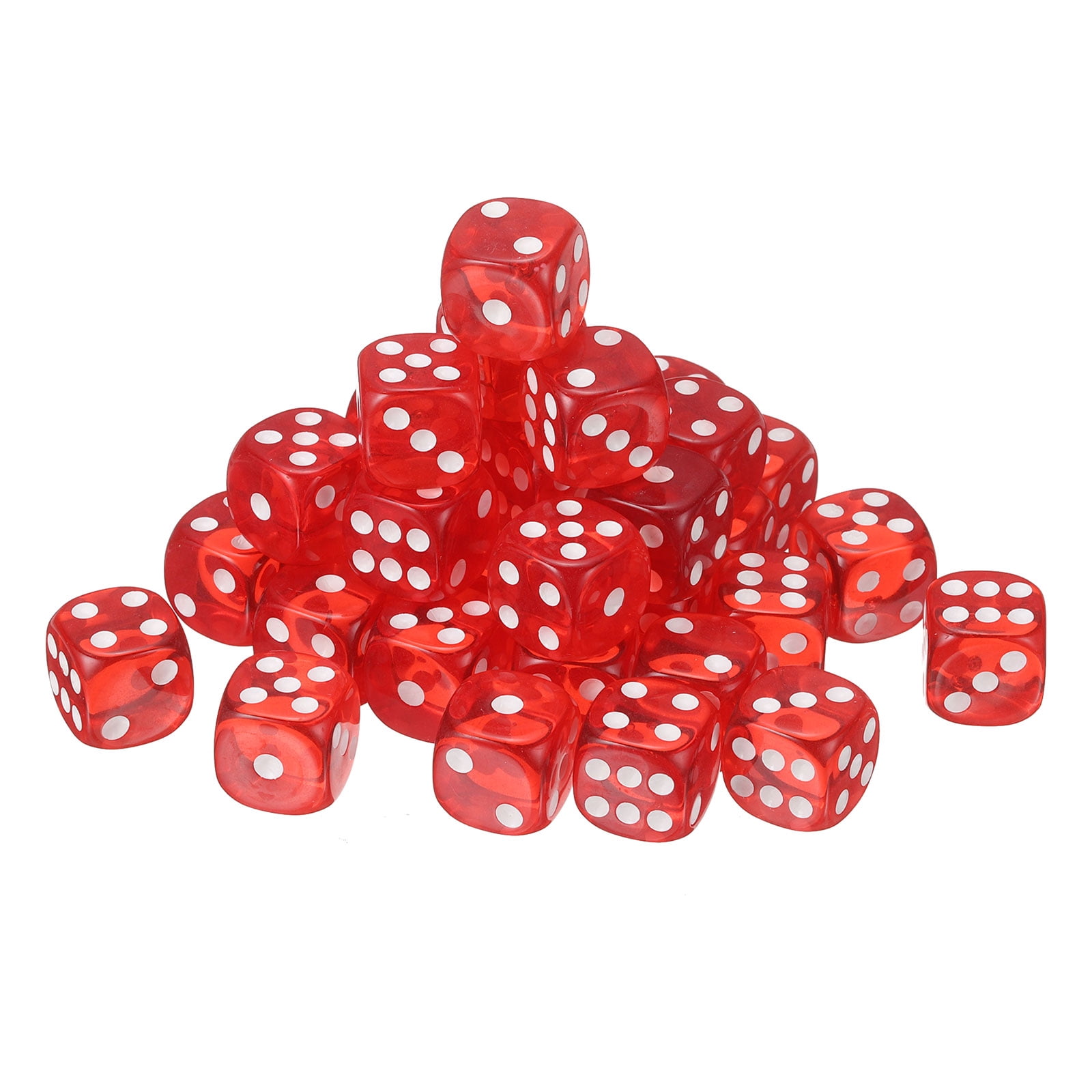 50Pack 6 Sided Acrylic Dice, 16mm/0.63