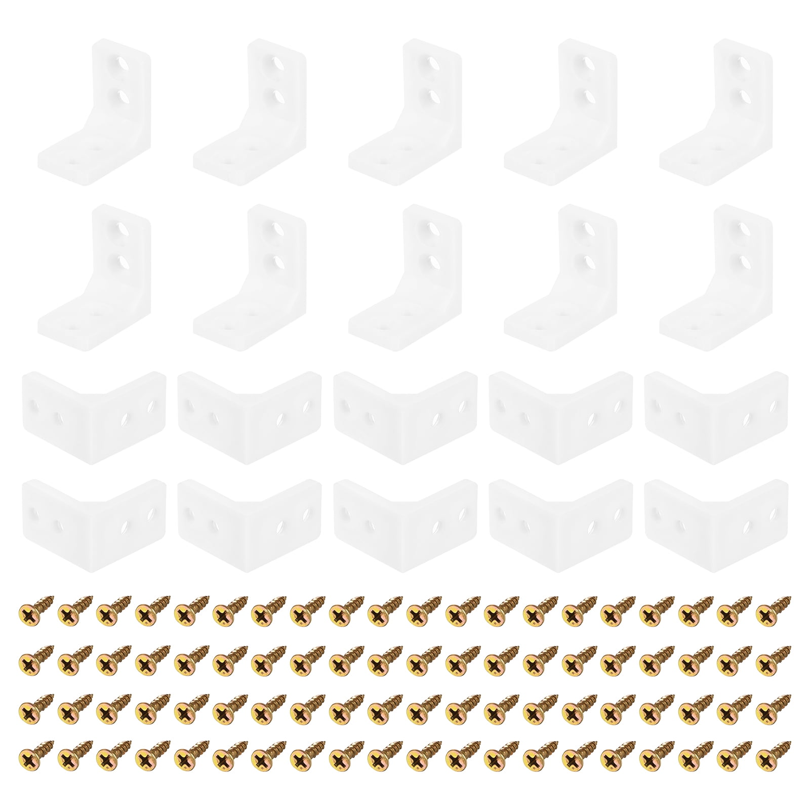 50Pack 90 Degree Plastic Corner Braces, 16.5x27x27mm Angle Brackets ...
