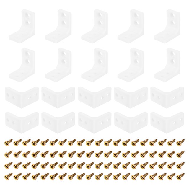 50Pack 90 Degree Plastic Corner Braces, 16.5x27x27mm Angle Brackets ...