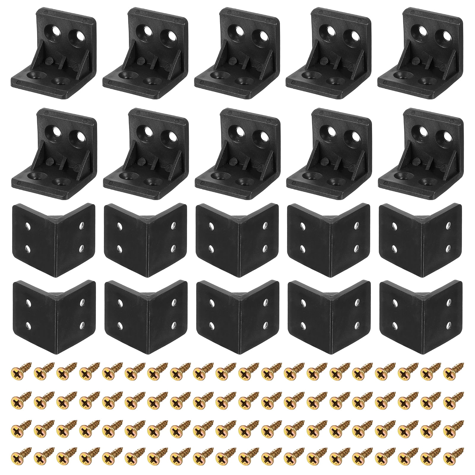 50Pack 90 Degree Plastic Corner Braces, 27.3x27x27mm Angle Brackets ...