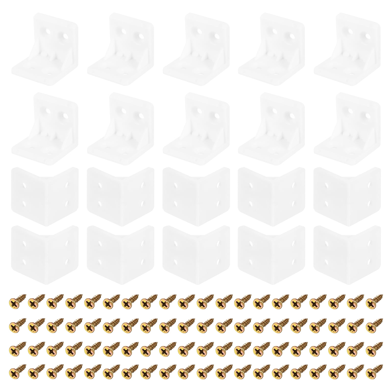50Pack 90 Degree Plastic Corner Braces, 27.3x27x27mm Angle Brackets ...