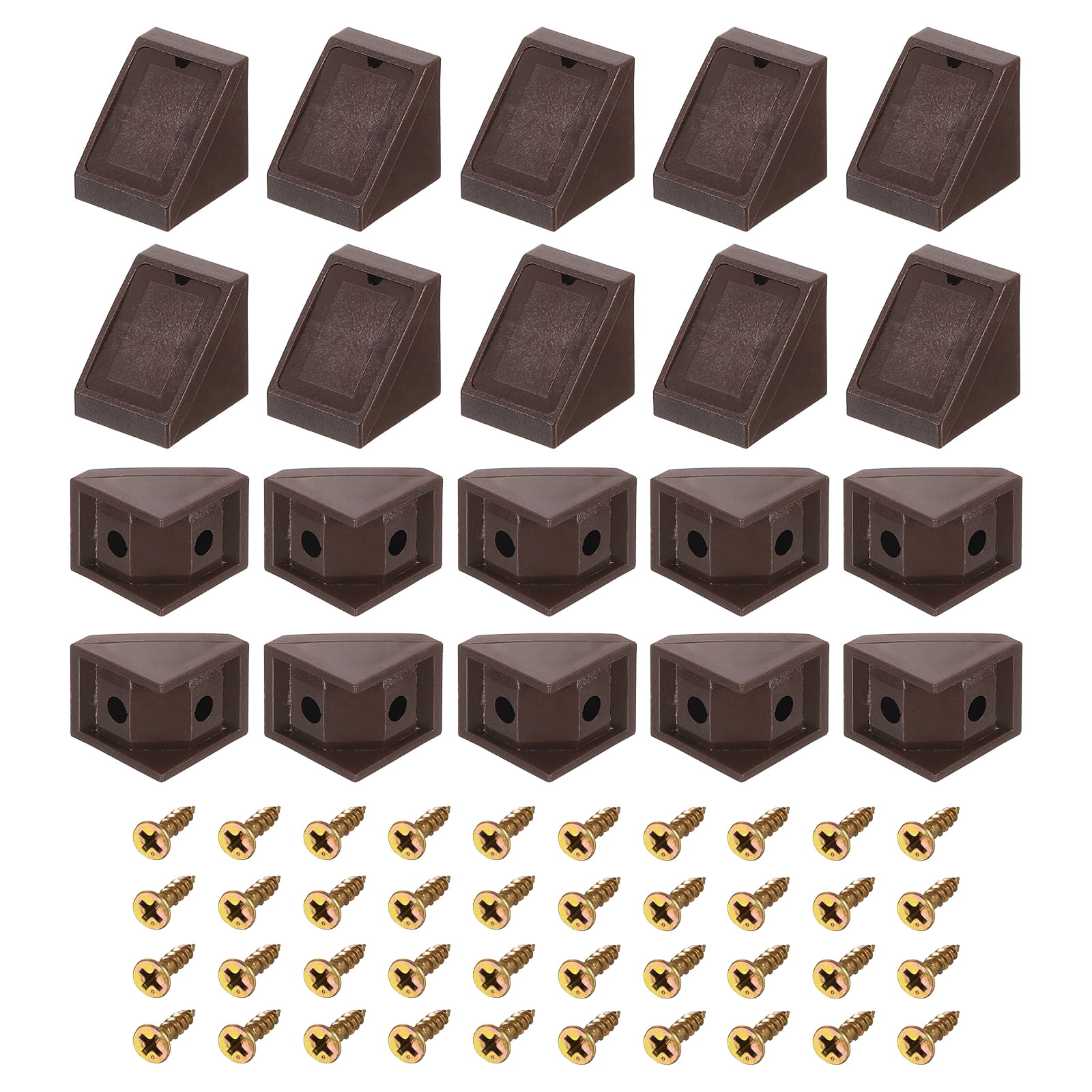 50Pack 90 Degree Plastic Corner Braces with Cover Cap, 17.5x20x20mm ...
