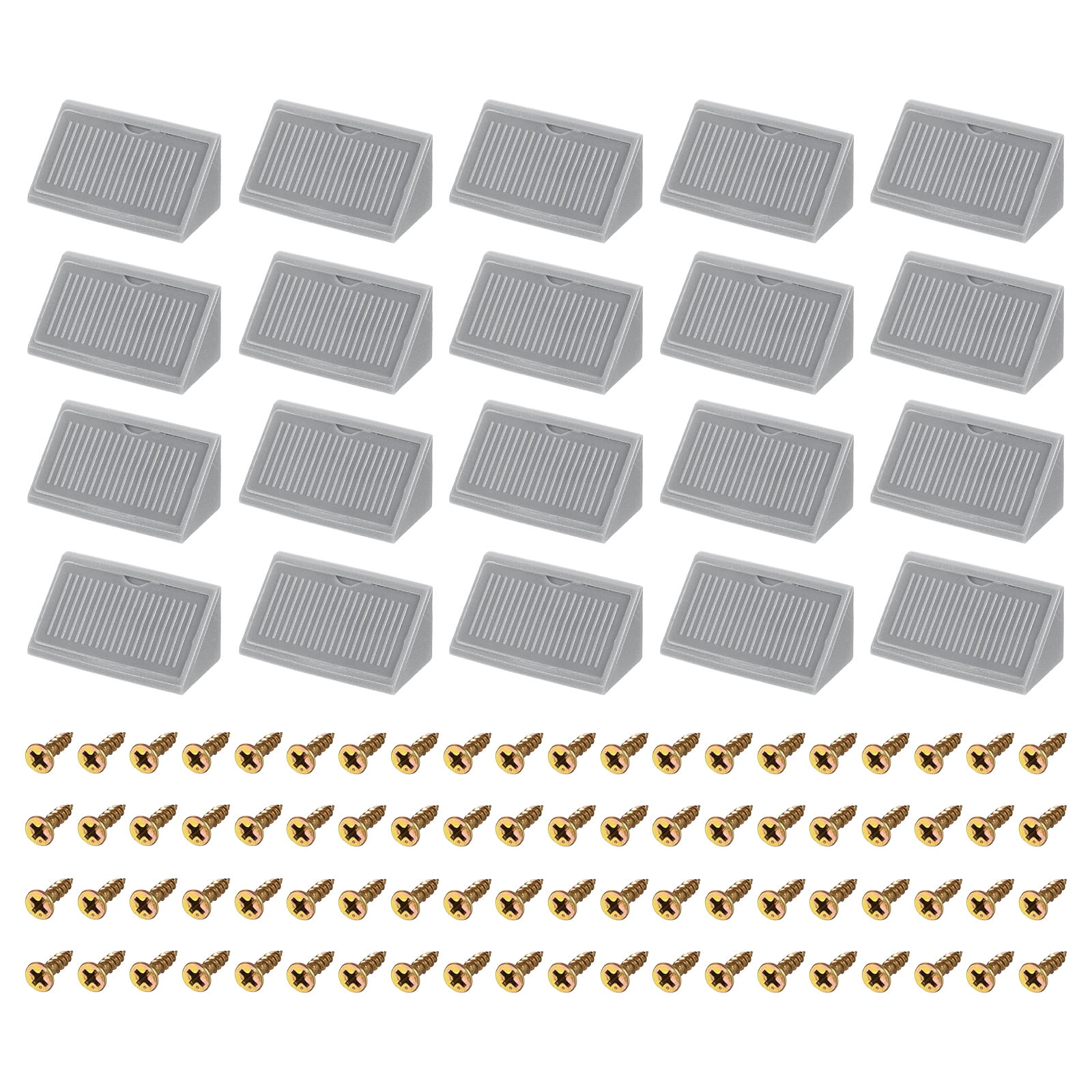 50Pack 90 Degree Plastic Corner Braces with Cover Cap, 41x19x19mm Angle ...