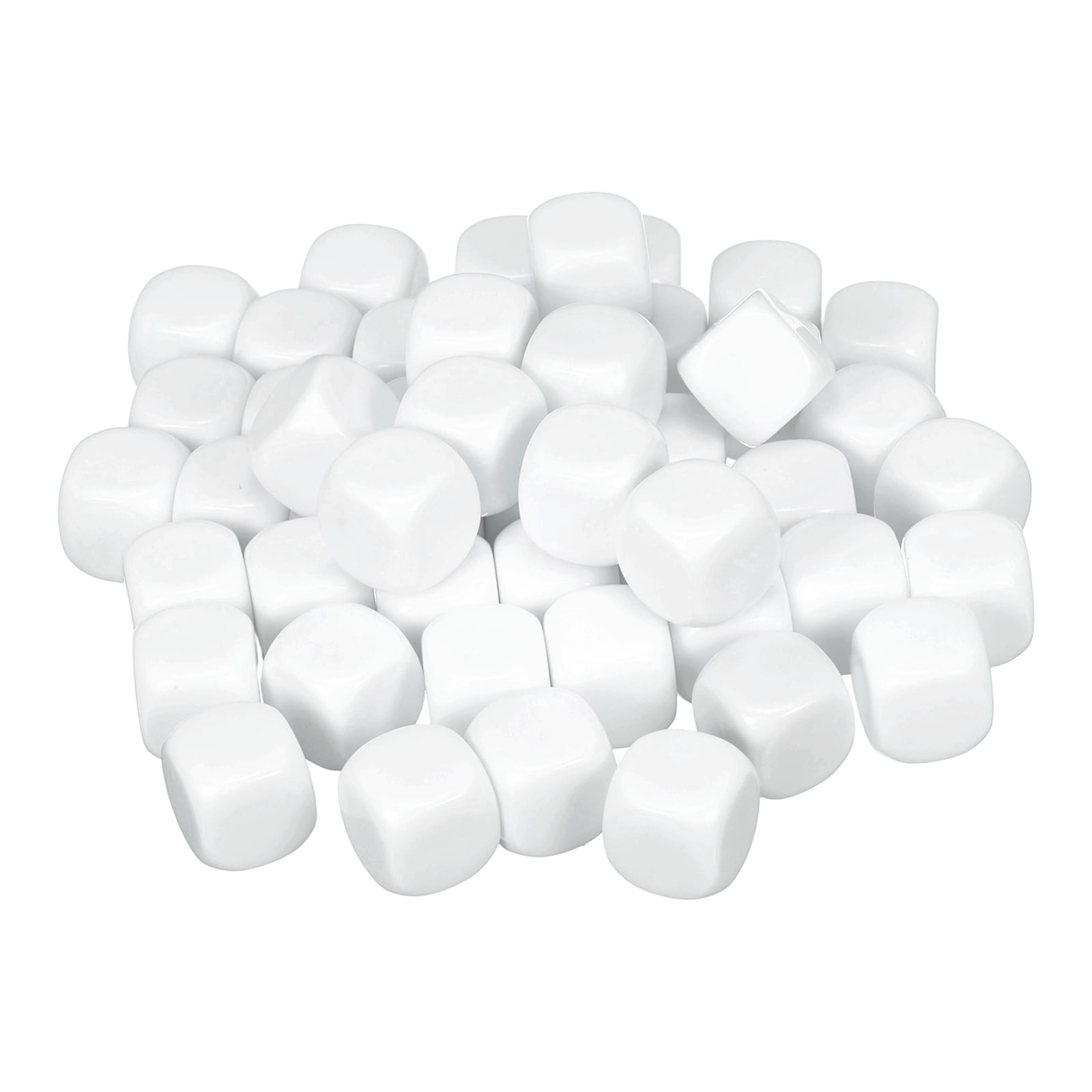 50Pack Acrylic Blank Dice, 14mm/0.55" Acrylic Rounded Corner Six Sided ...