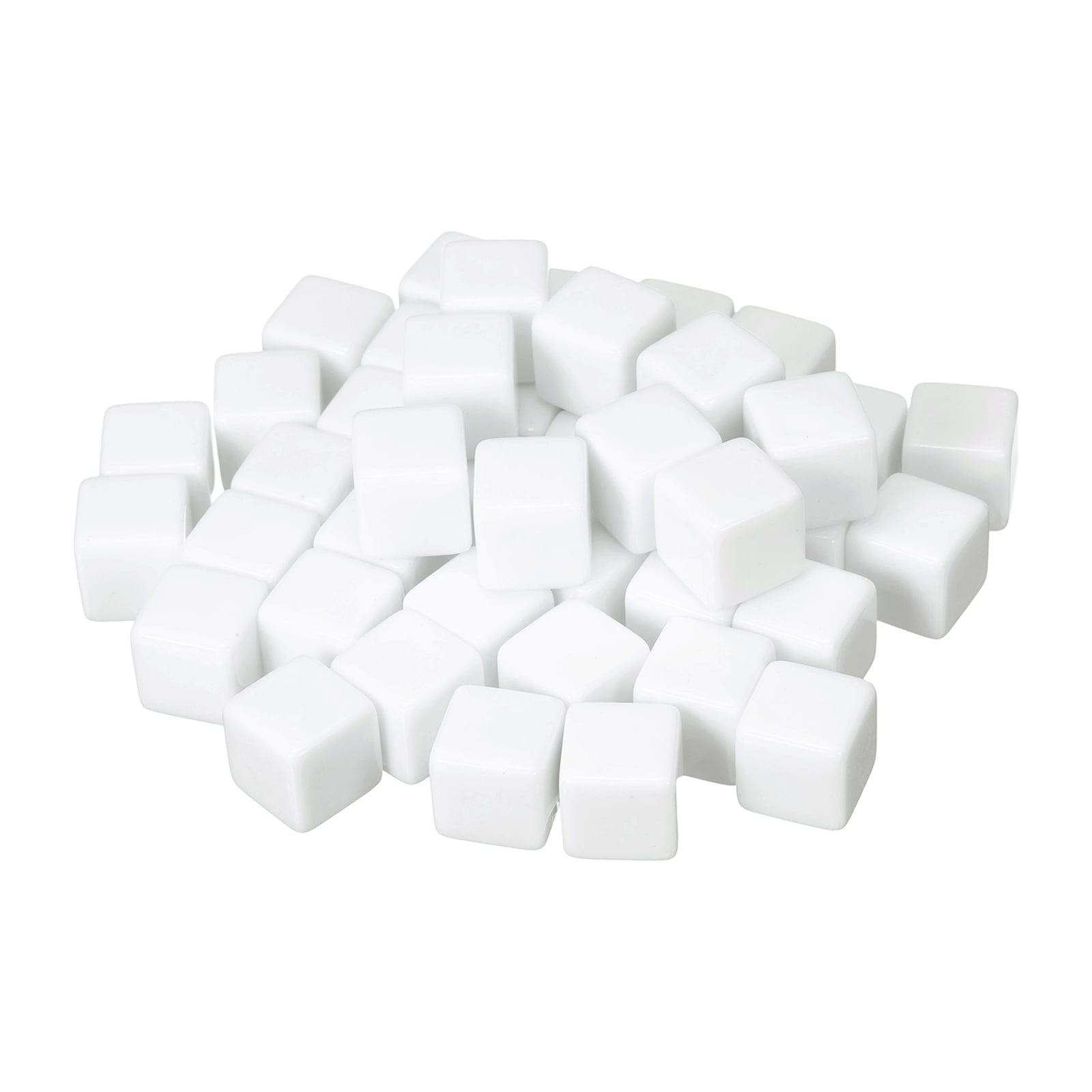50Pack Acrylic Blank Dice, 14mm/0.55" Acrylic Six Sided Blank White ...