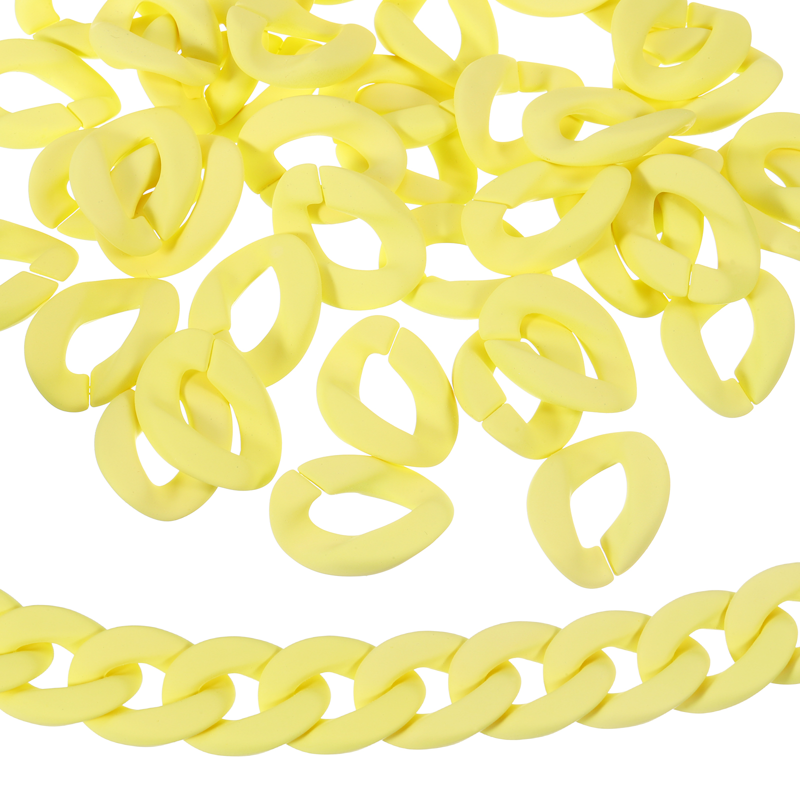 50Pack Acrylic Linking Chain Rings, 39mm Plastic C-Clips for DIY, Light ...