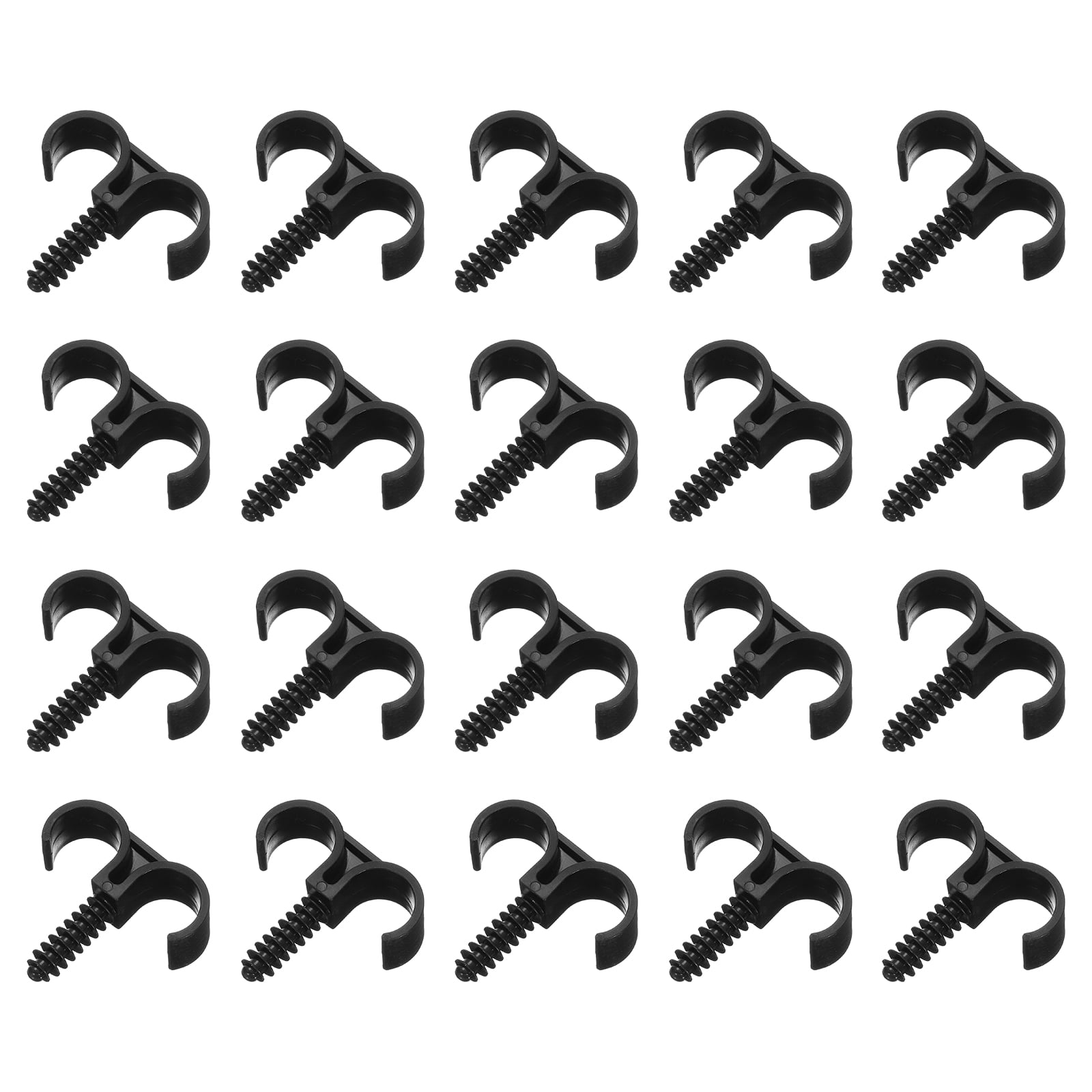 50Pack Black Double Cable Clips, 3/4"(20mm) Plastic Pex Clamp Cable ...