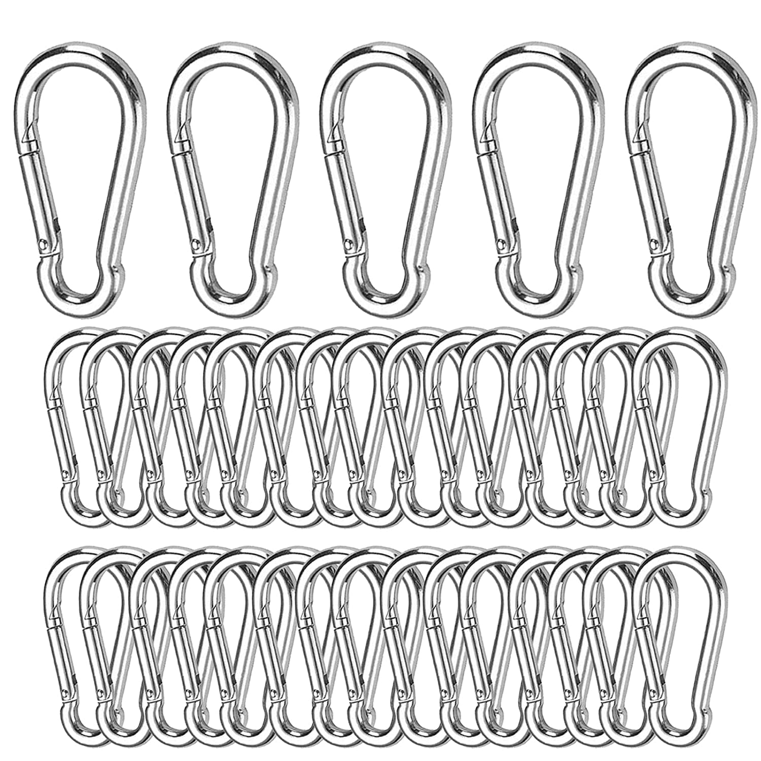 50Pack M5 Spring Snap Hook, 2 Inch Galvanized Steel Large Quick Link ...