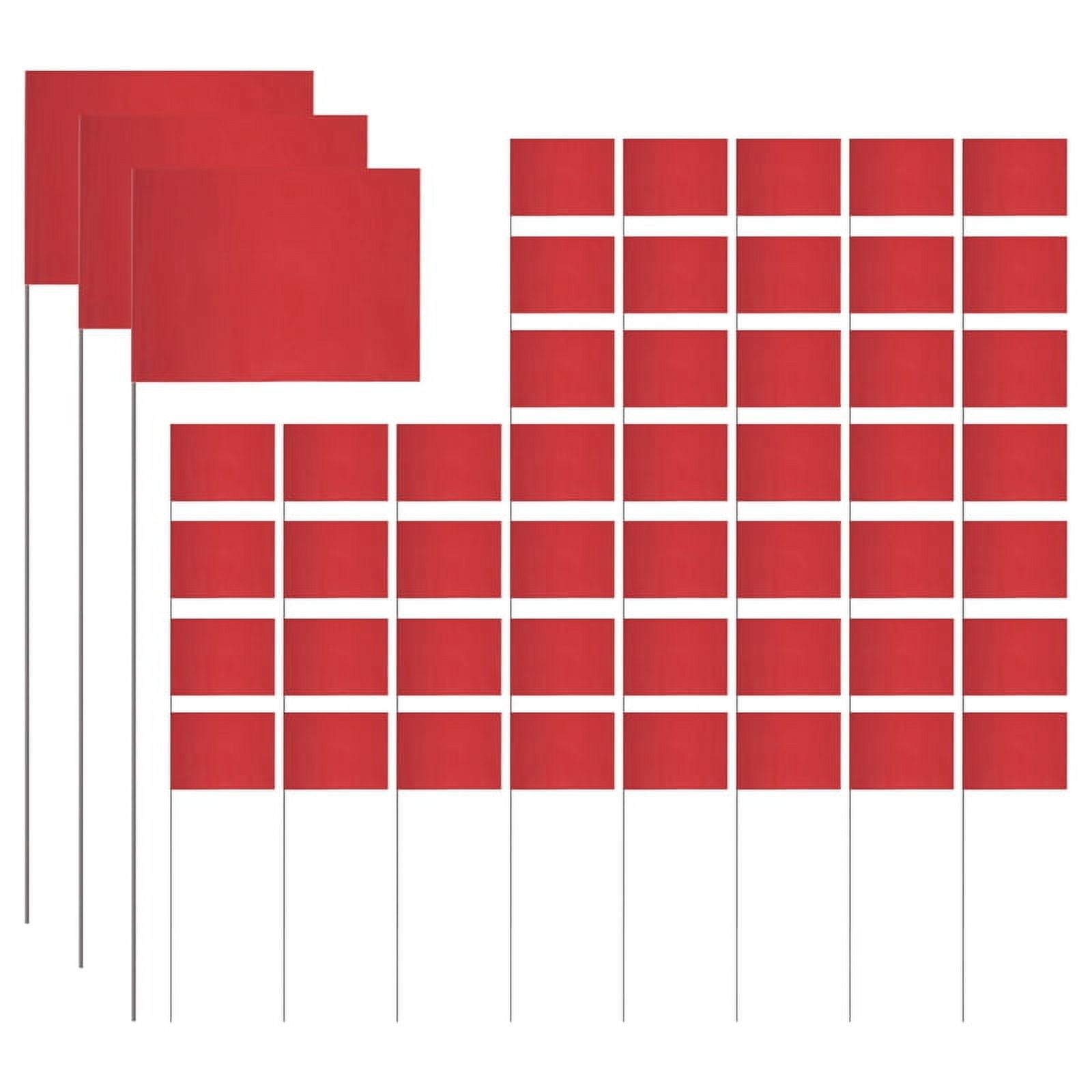 50Pack Marking Flags, Red Yard Flags 15x4x5Inch, Marker Lawn Markers ...